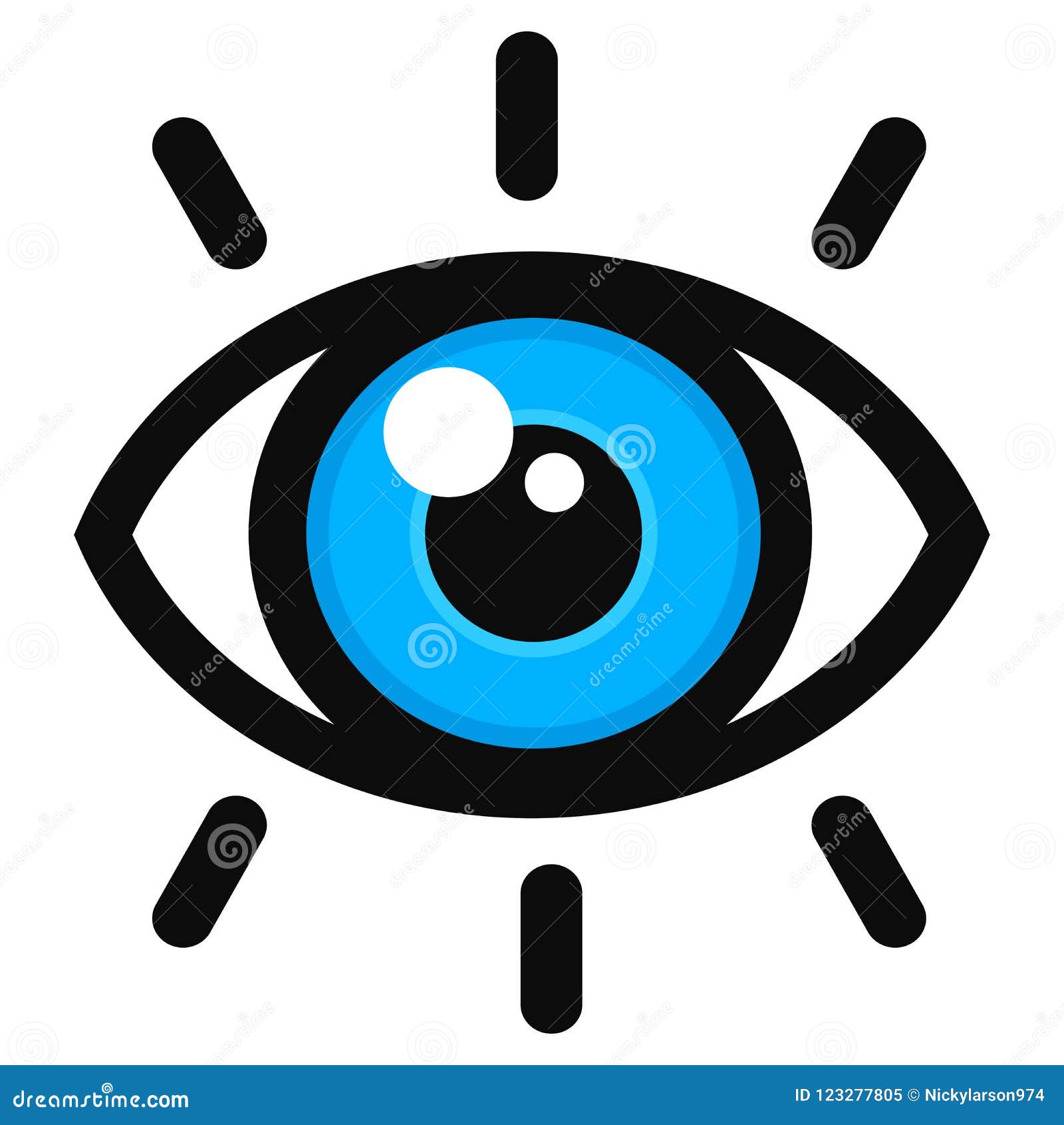 Icono Abierto Del Color Del Ojo Del Vector Ilustración del Vector ...