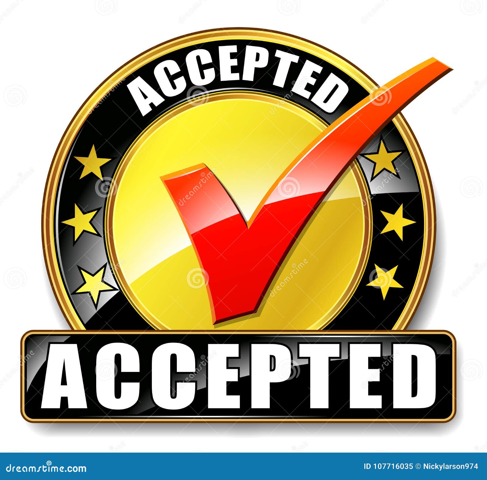 Icono Aceptado En El Fondo Blanco Ilustración del Vector - Ilustración ...