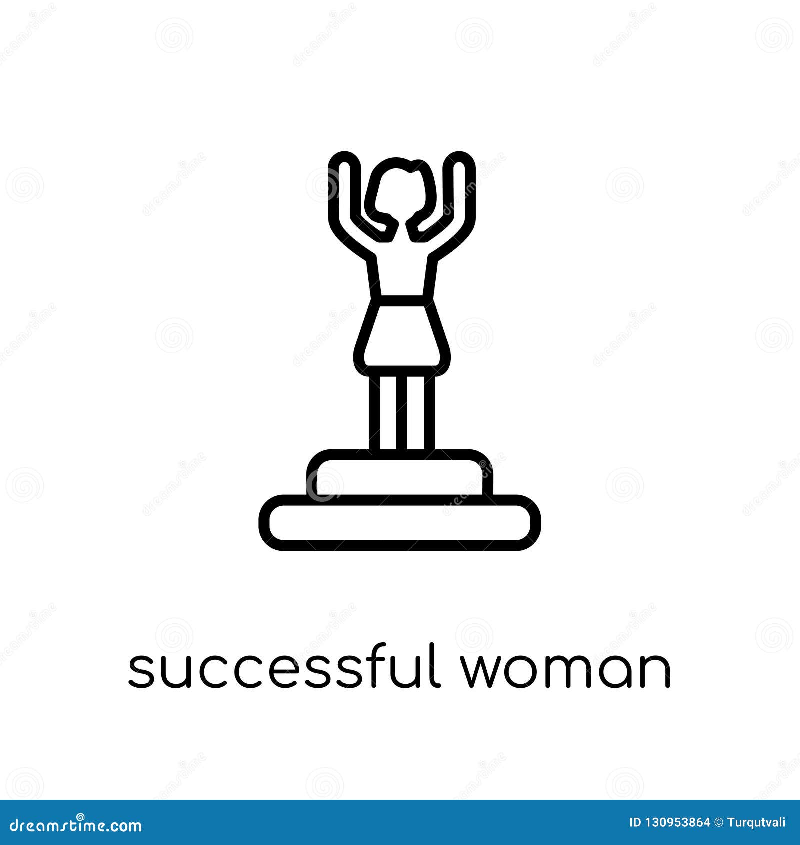 Icono Acertado De La Mujer Vector Linear Plano Moderno De Moda Successf ...