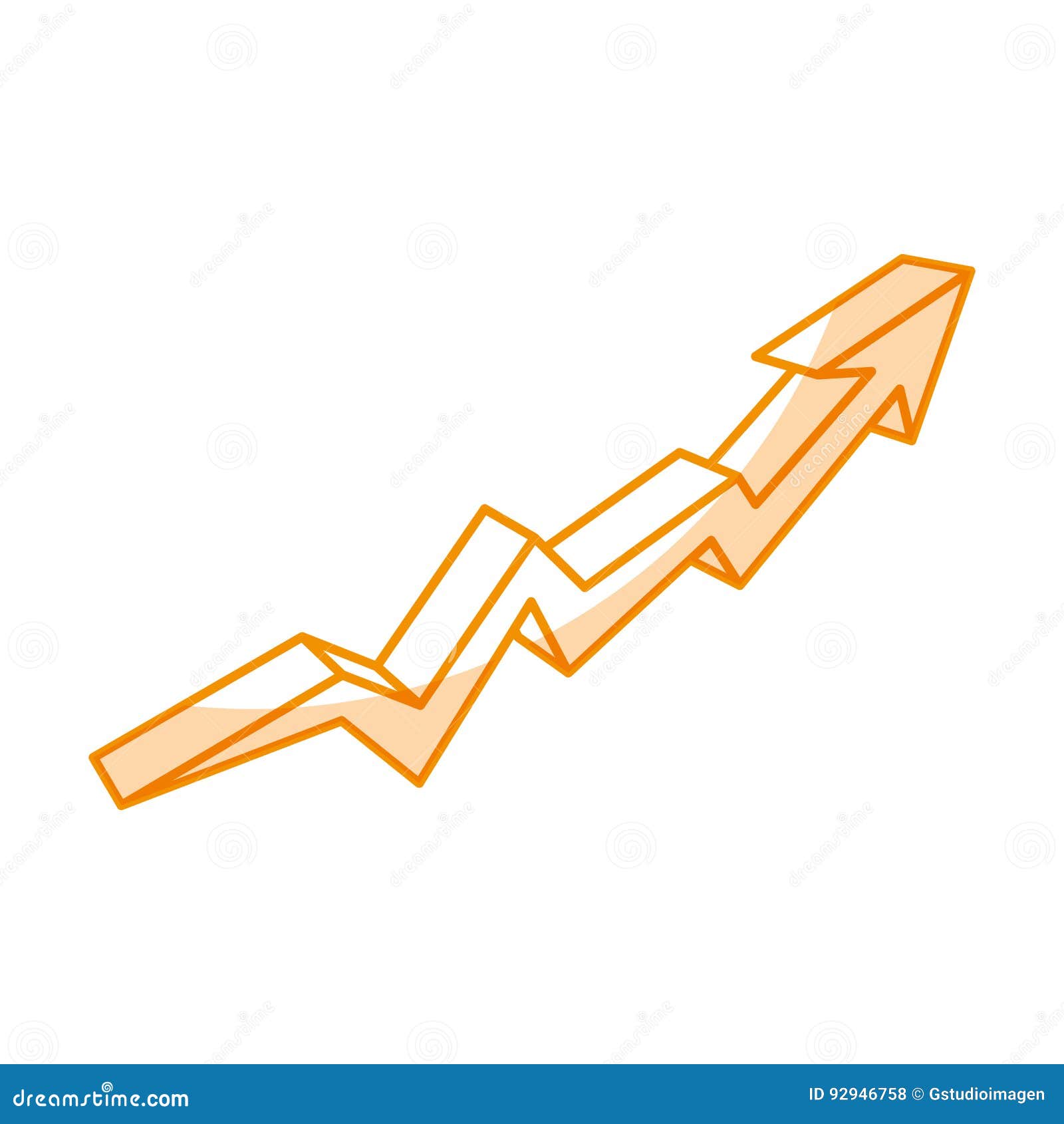 Icono Aislado Aumento De La Flecha Ilustración del Vector - Ilustración ...