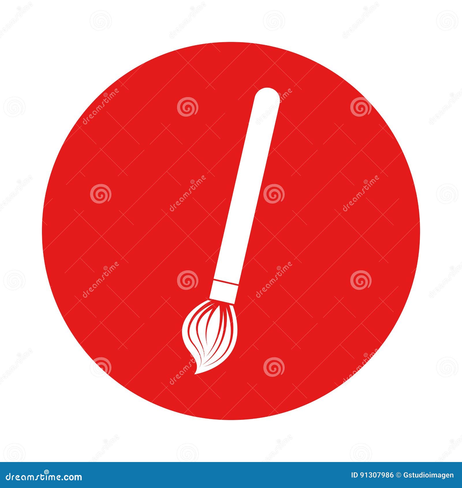 Icono aislado brocha ilustración del vector. Ilustración de cepillo ...