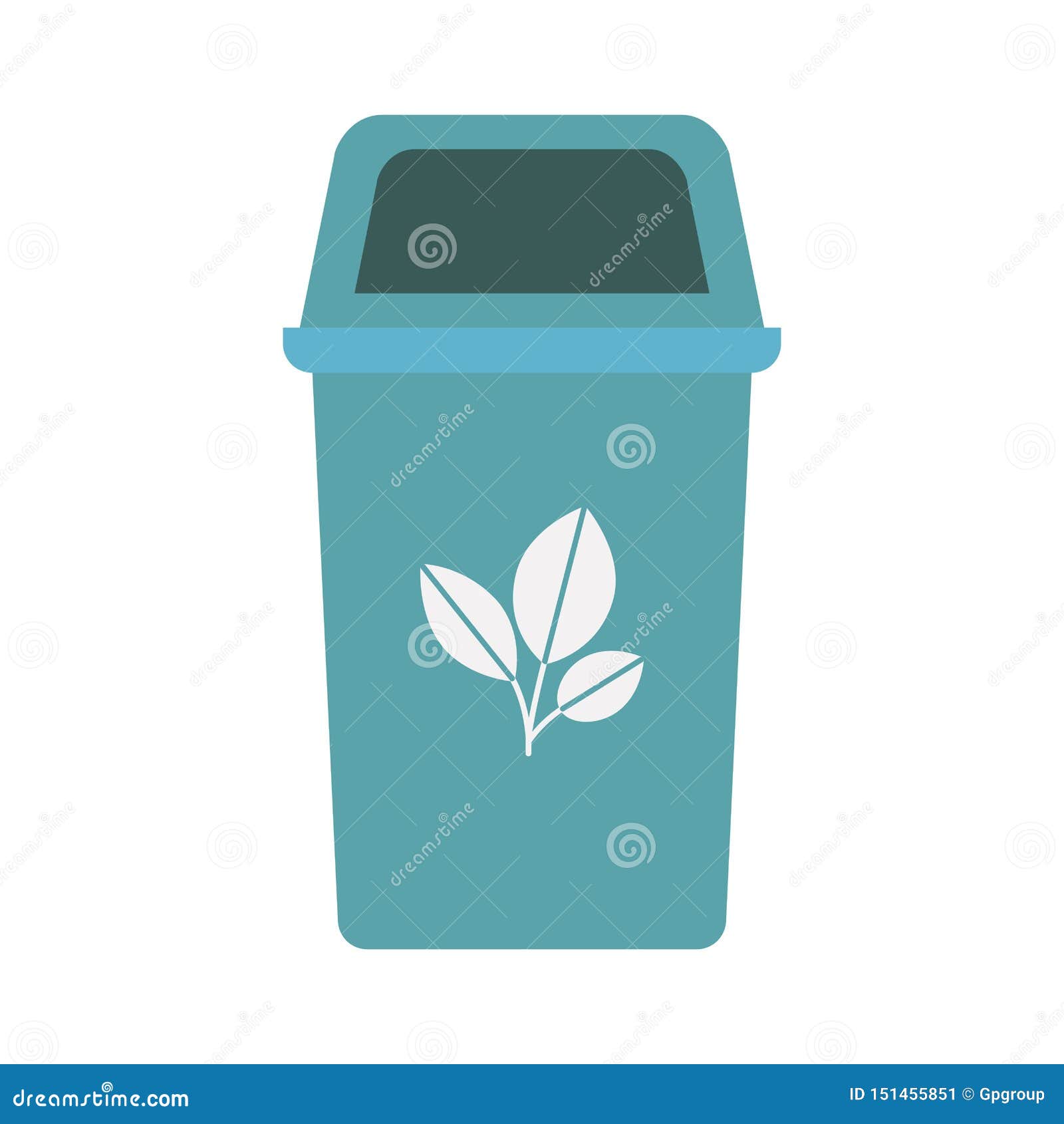 Icono Aislado Cesta De Reciclaje Azul Ilustración del Vector ...