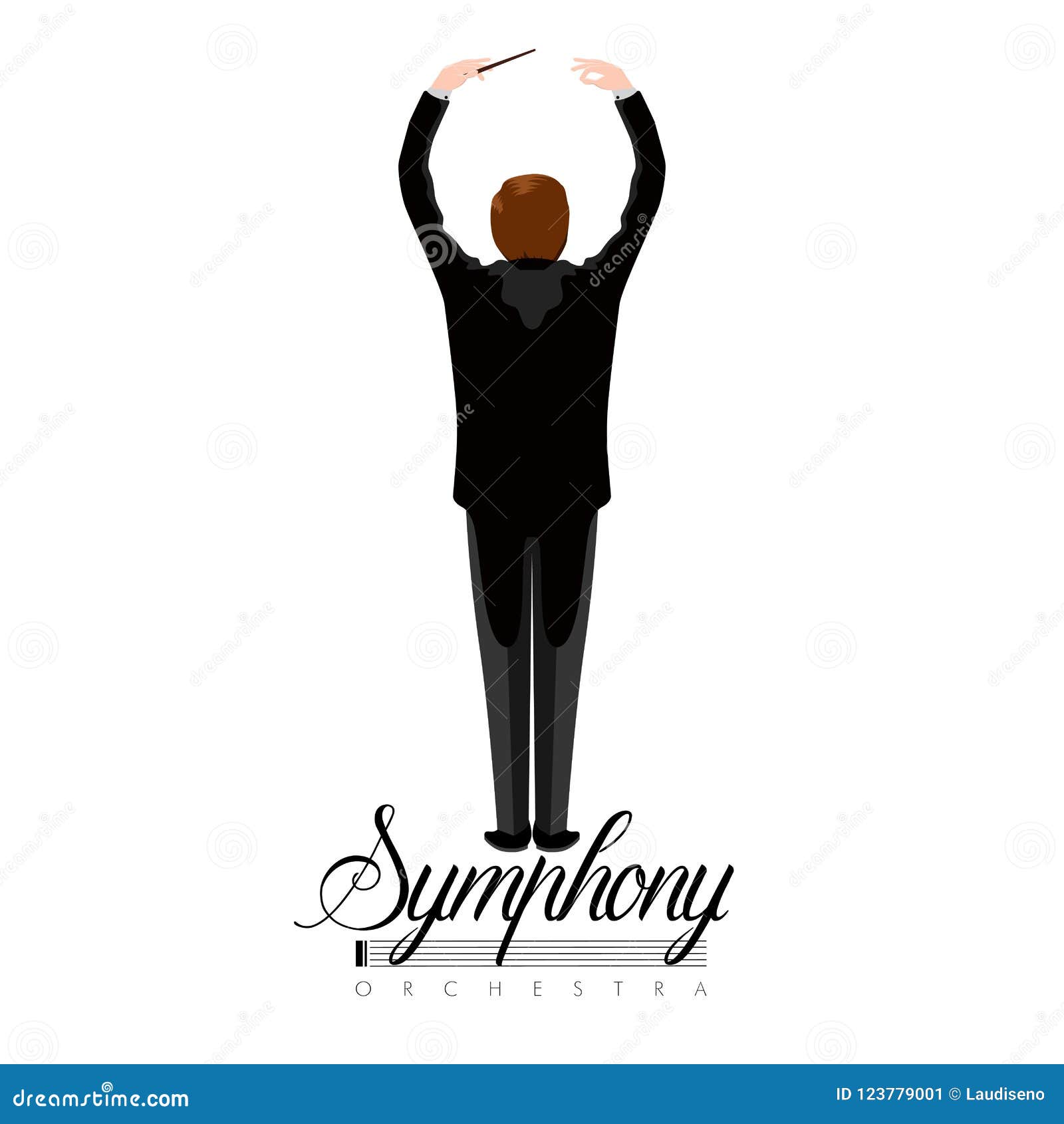 Icono Aislado Del Director De La Orquesta Ilustración del Vector ...