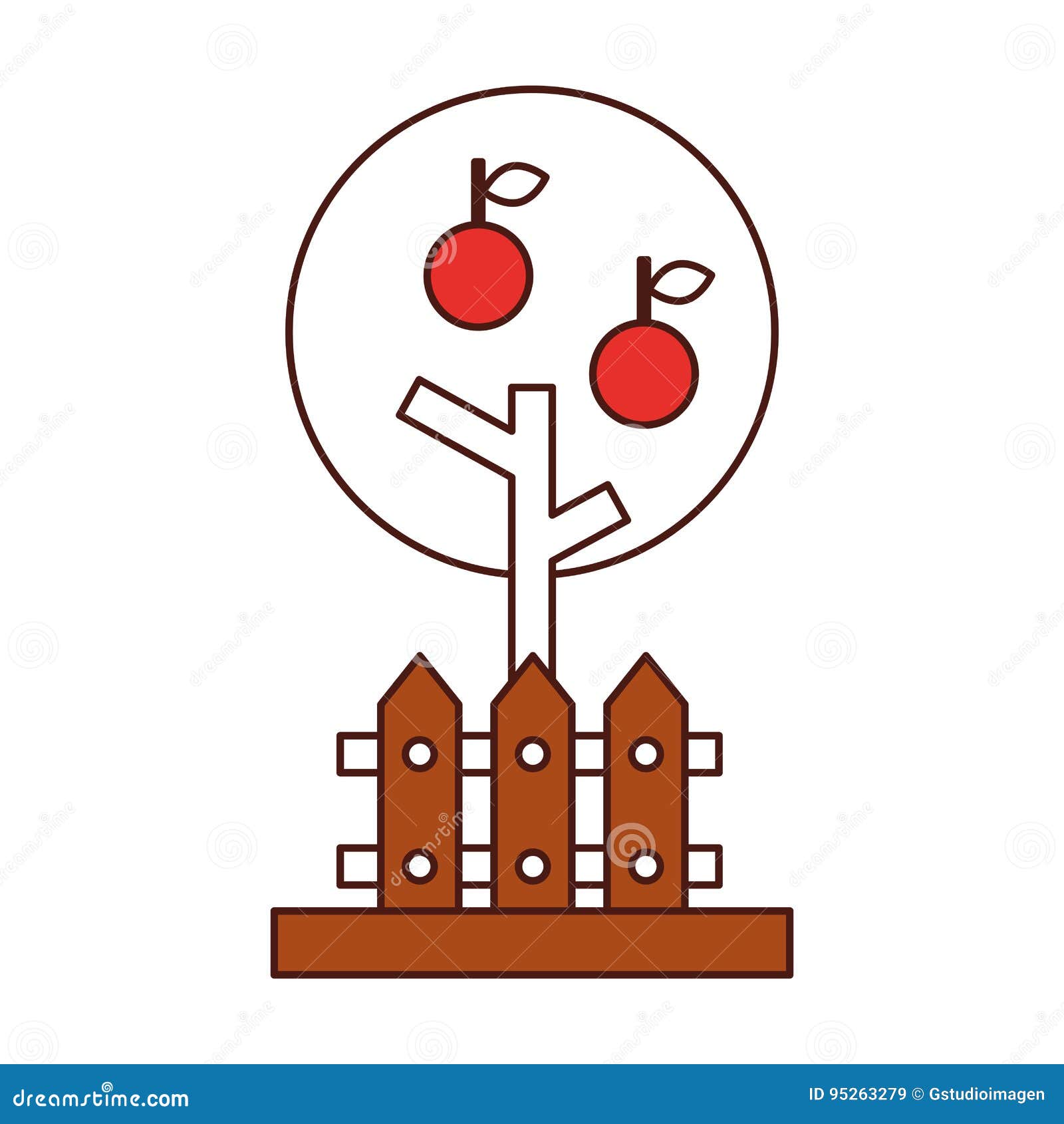 Icono aislado del manzano ilustración del vector. Ilustración de ...