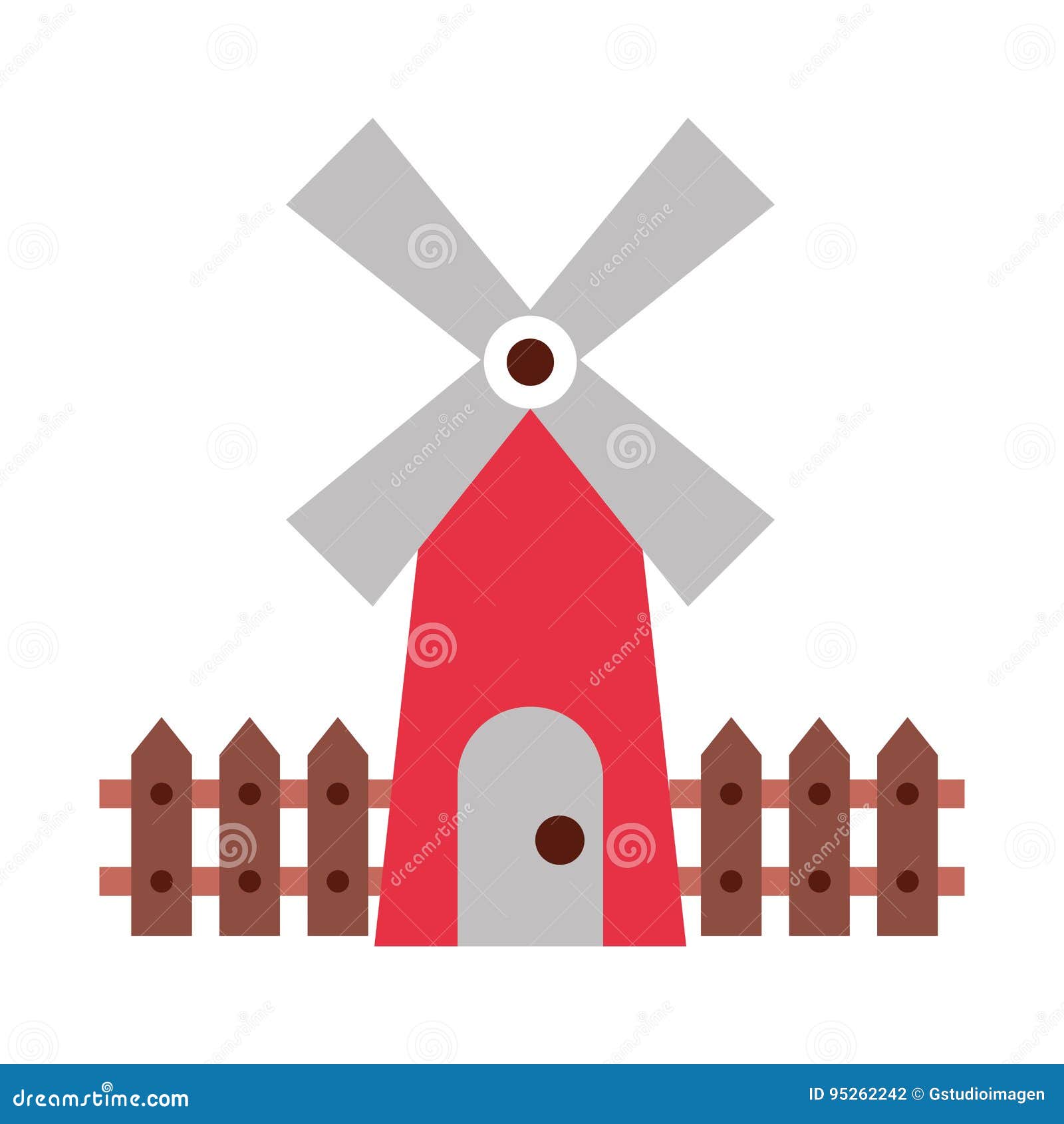 Icono Aislado Molino De Viento De La Granja Ilustración del Vector ...
