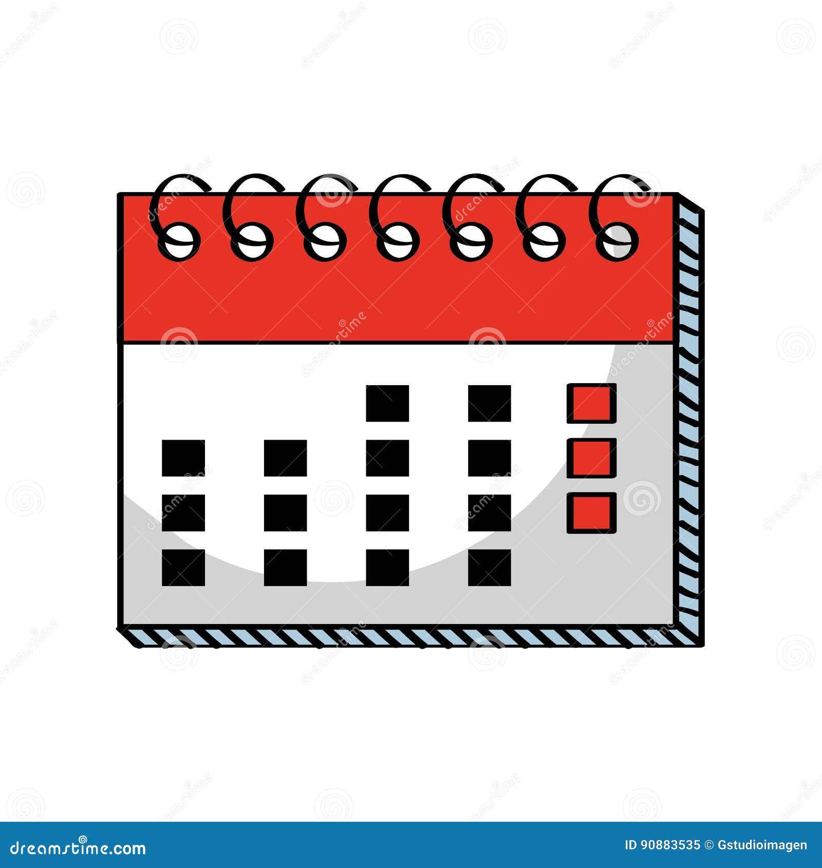 Icono Aislado Recordatorio Del Calendario Ilustración del Vector ...