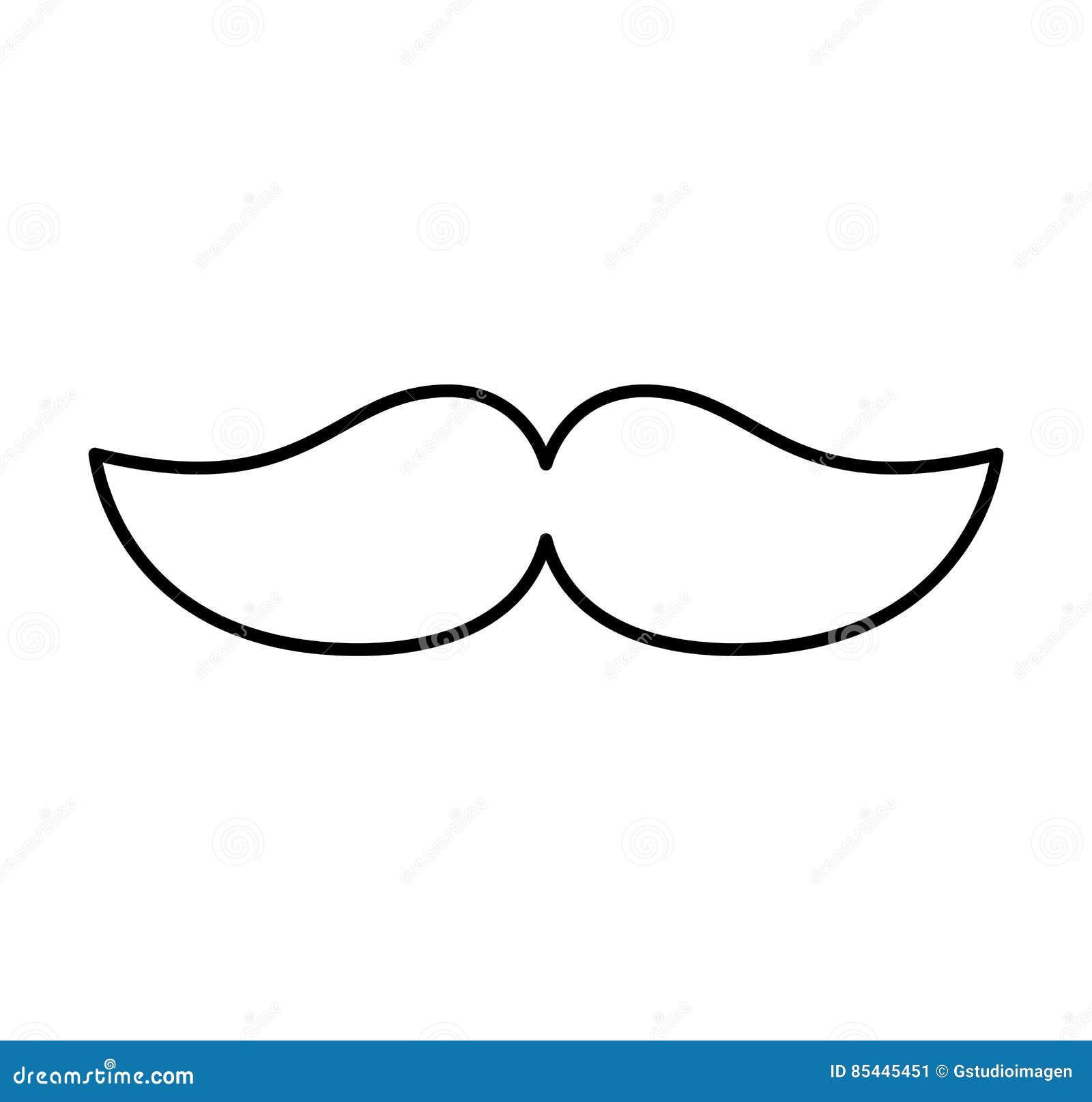 Icono Aislado Silueta Del Bigote Ilustración del Vector - Ilustración ...