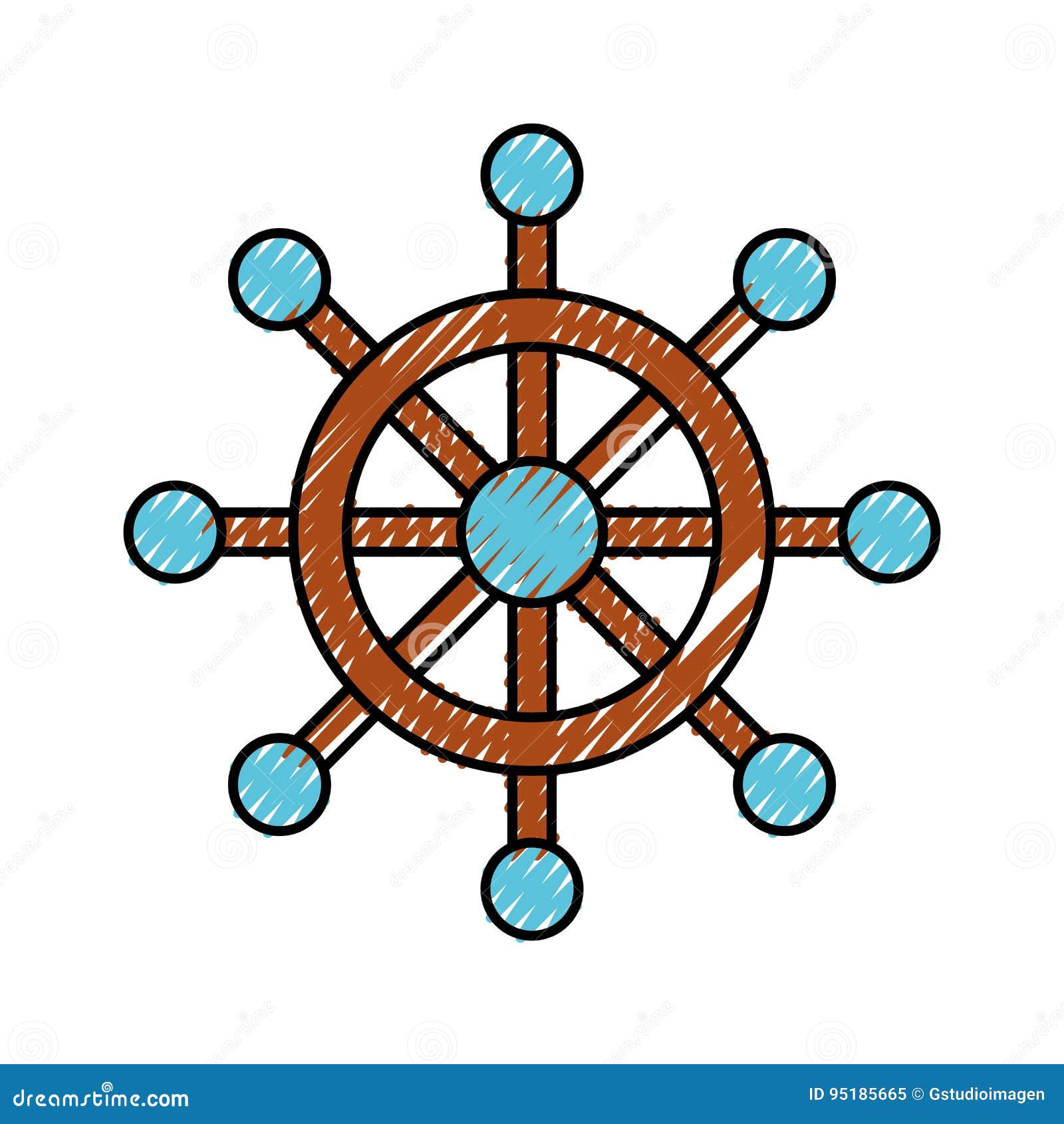 Icono Aislado Timon Del Barco Ilustración del Vector - Ilustración de ...