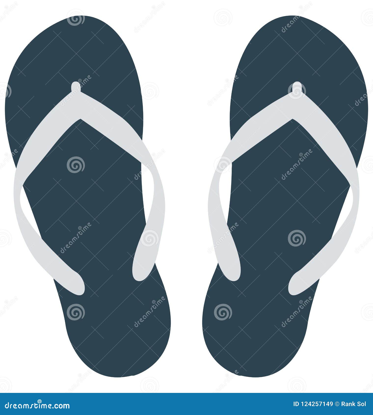 Icono Aislado Vector Del Color De Las Chancletas Editable Ilustración ...