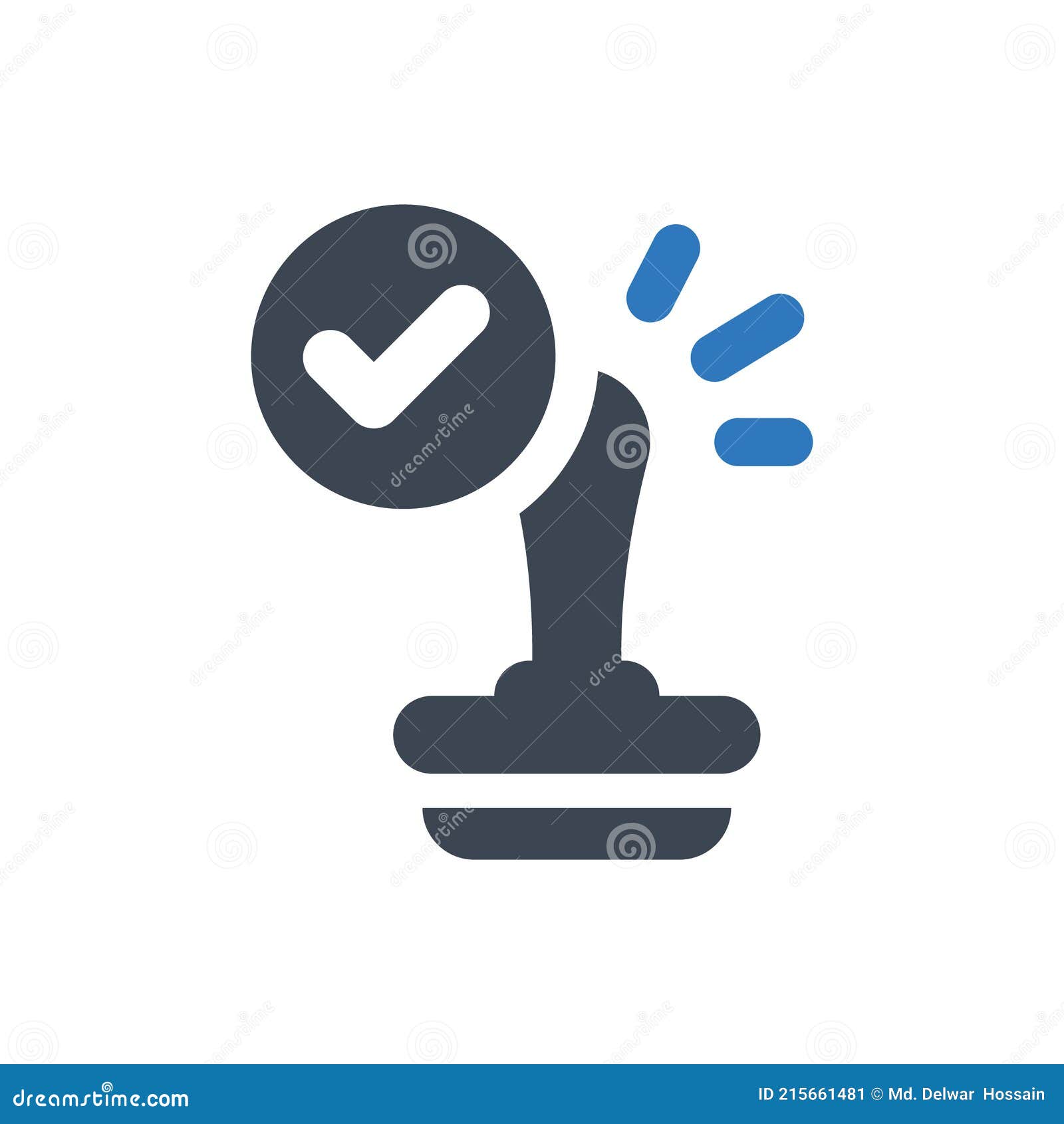 Icono aprobado ilustración del vector. Ilustración de aprobado - 215661481