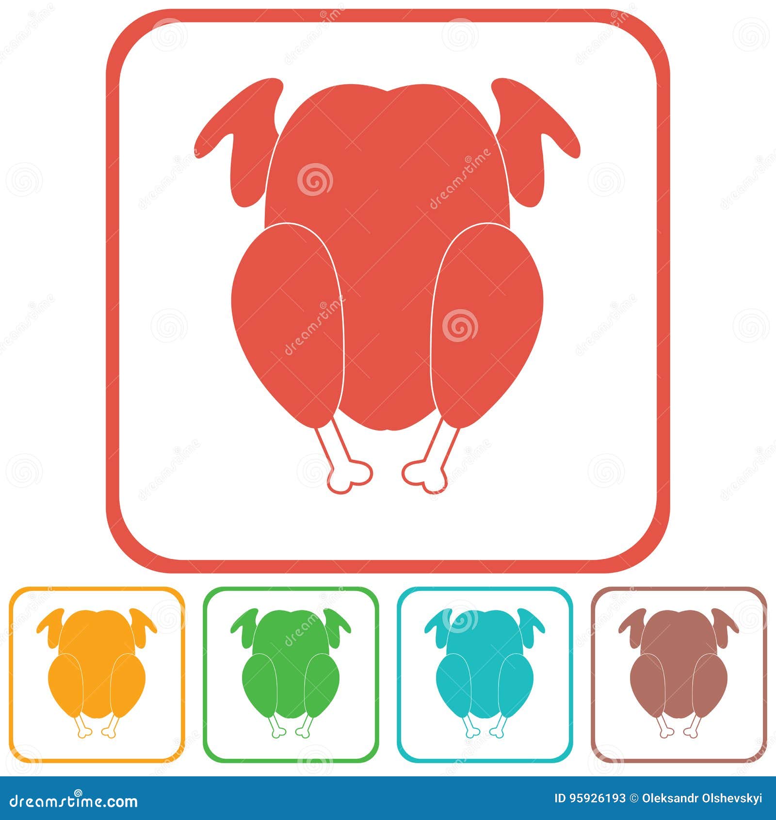 Icono Asado a La Parrilla Del Pollo Ilustración del Vector ...