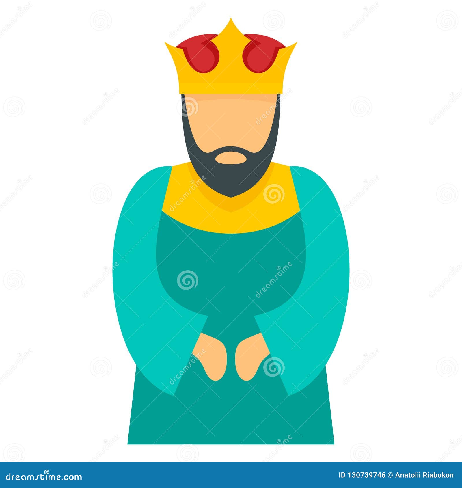 Icono Azul Del Rey, Estilo Plano Ilustración del Vector - Ilustración ...