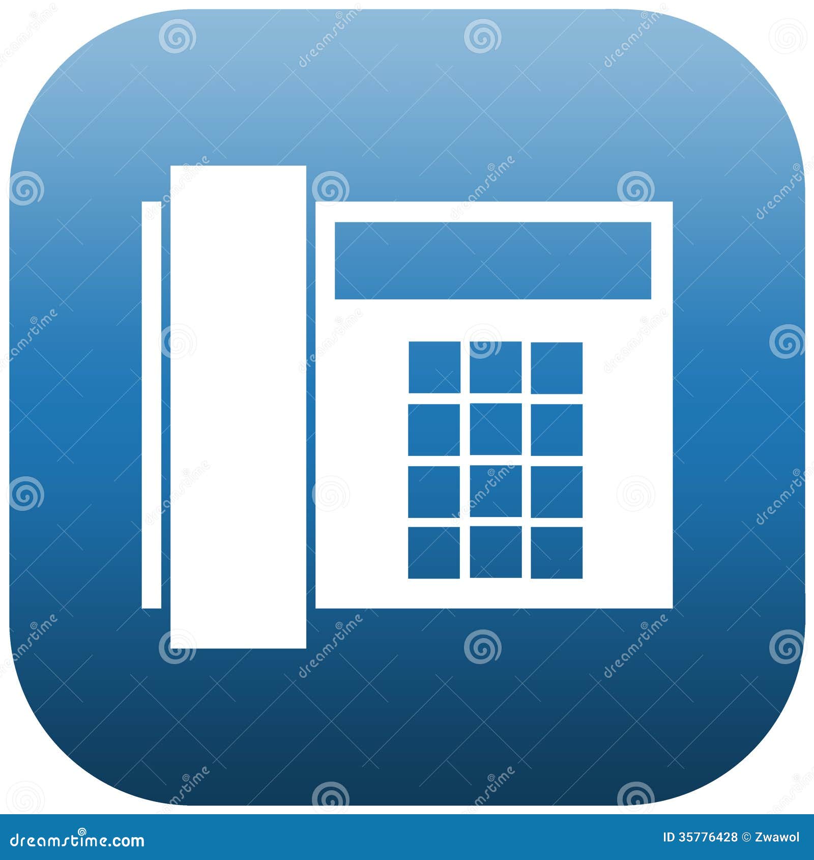 Icono azul del teléfono stock de ilustración. Ilustración de icono ...