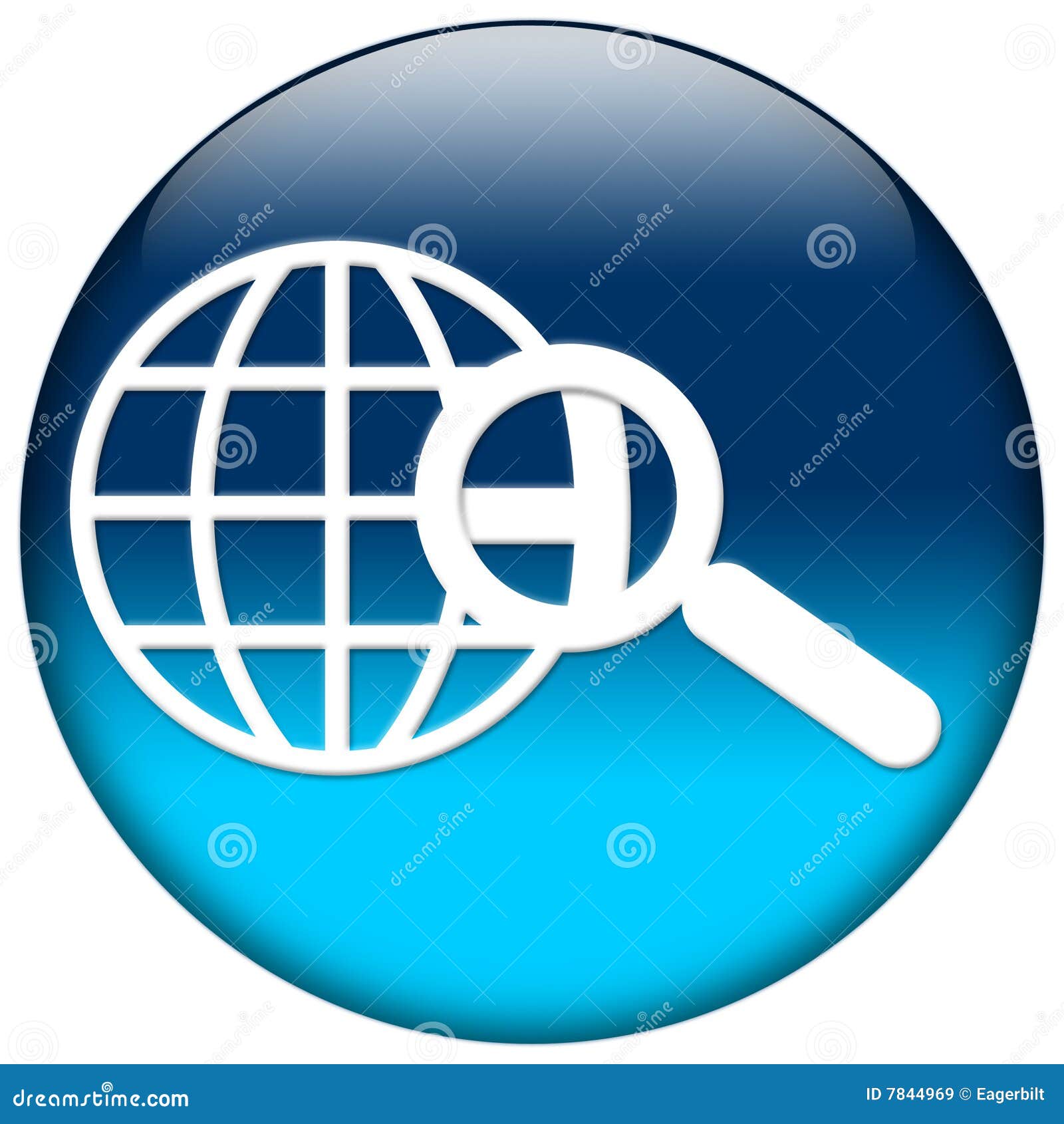 Icono azul del Web stock de ilustración. Ilustración de cristal - 7844969