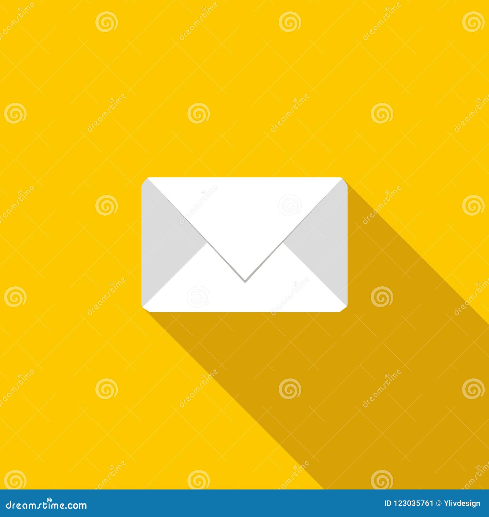 Icono Blanco Del Sobre, Estilo Plano Stock de ilustración - Ilustración ...