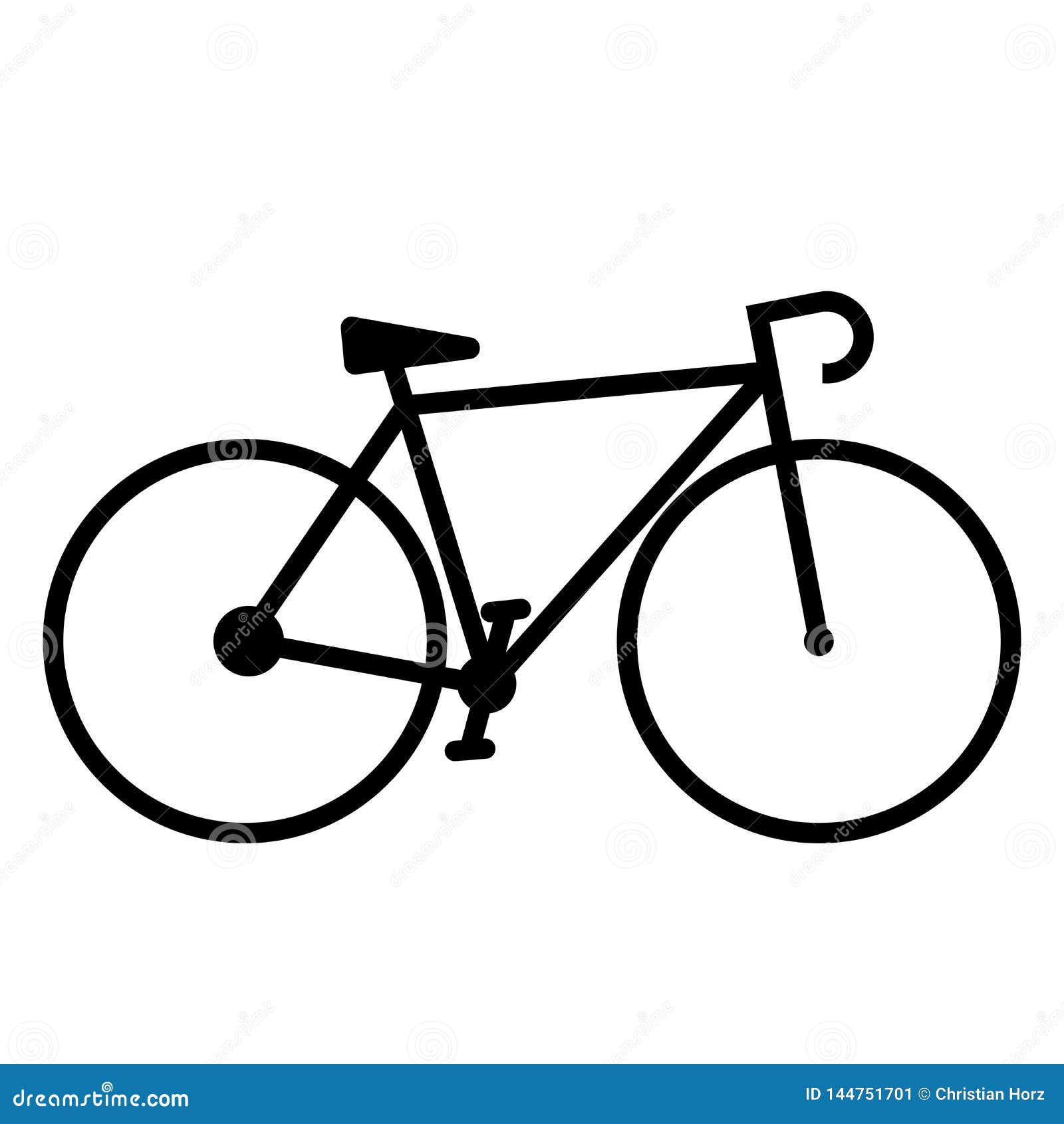 Icono Blanco Y Negro Plano Simple De La Bicicleta Ilustración del ...