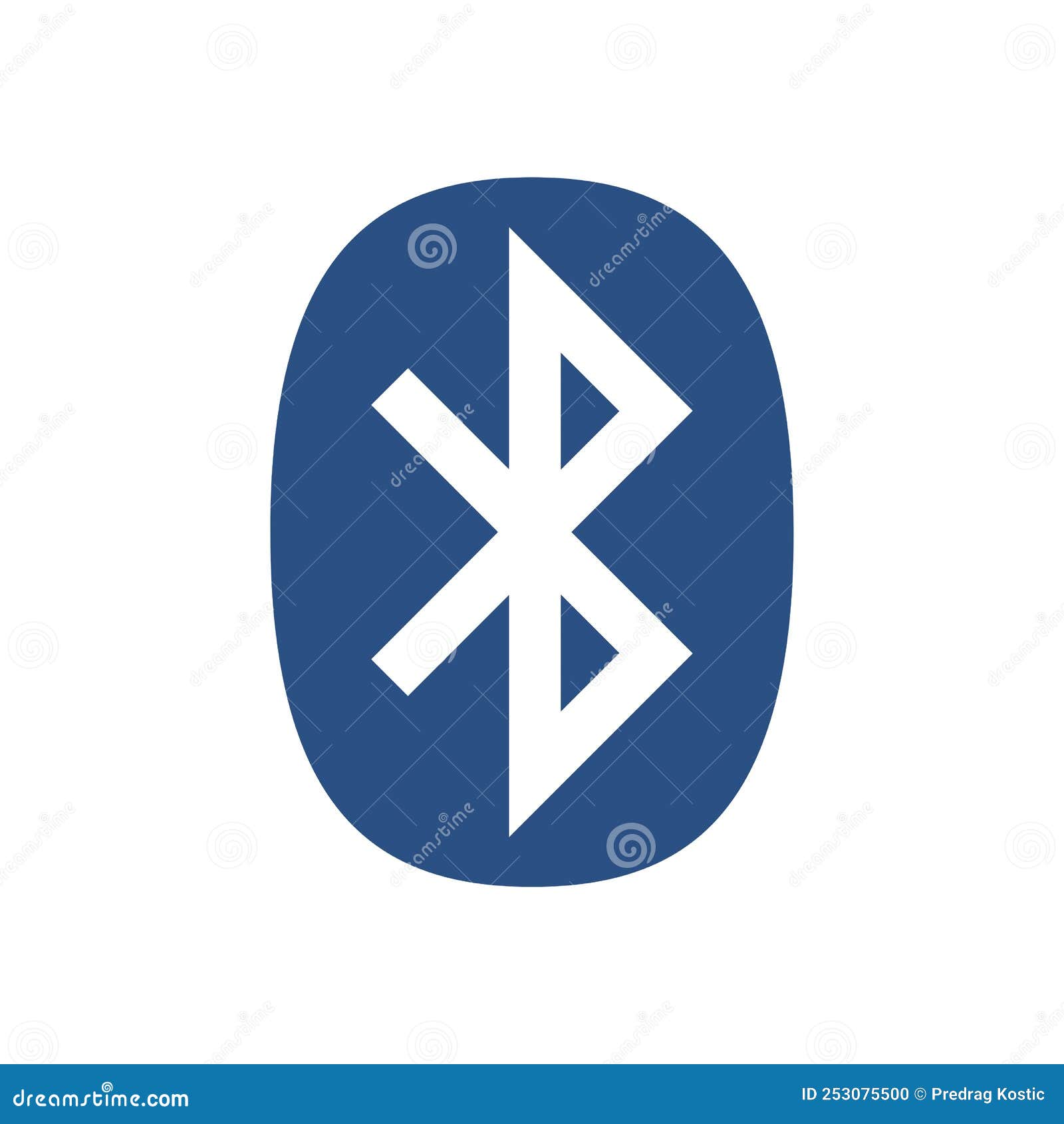 Icono bluetooth imagen editorial. Ilustración de azul - 253075500