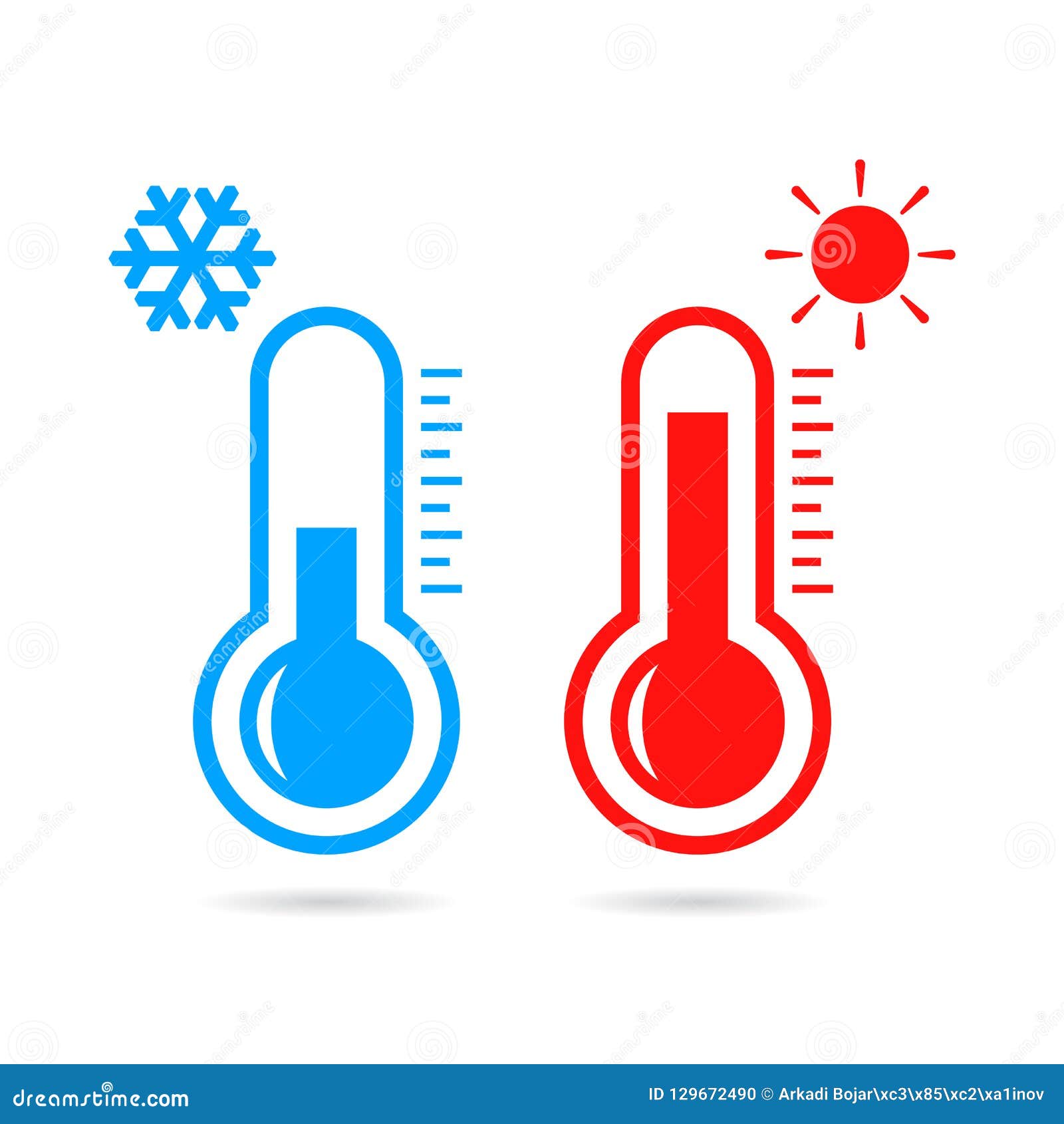 Icono Caliente Y Frío Del Vector De La Temperatura Ilustración del ...