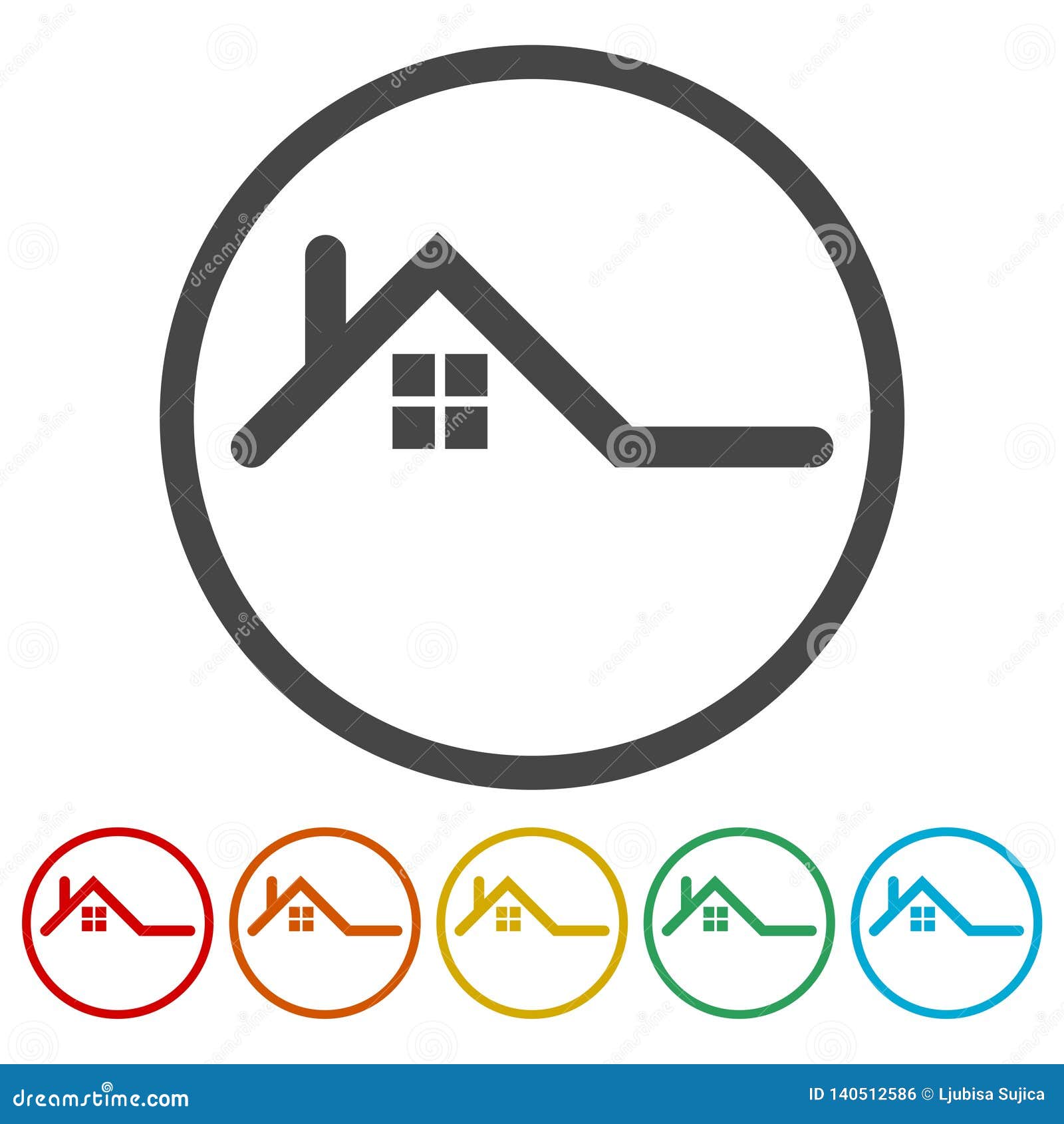 Icono casero del tejado ilustración del vector. Ilustración de edificio ...