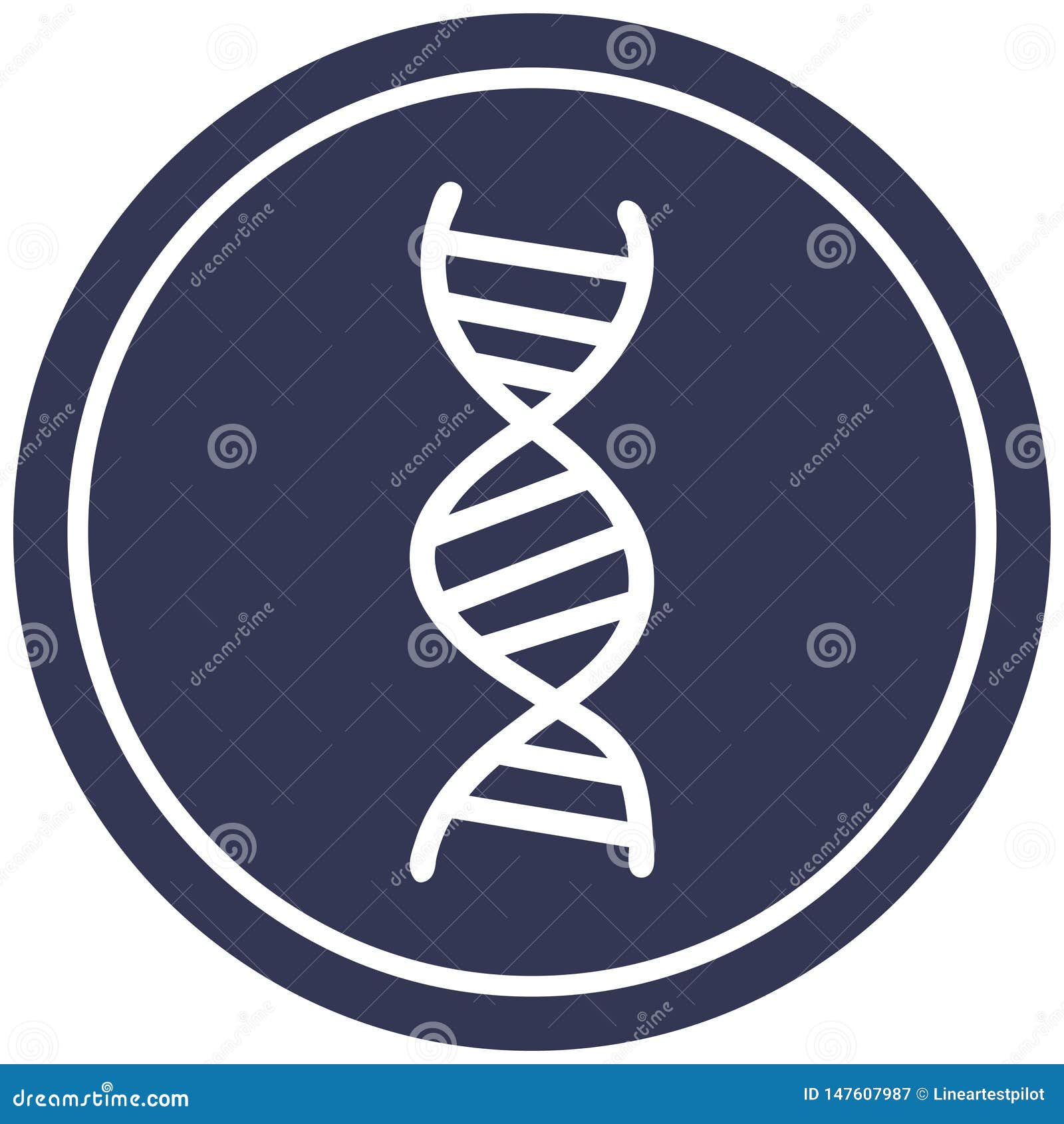 Icono Circular De La Cadena De ADN Ilustración del Vector - Ilustración de muestra, arte: 147607987