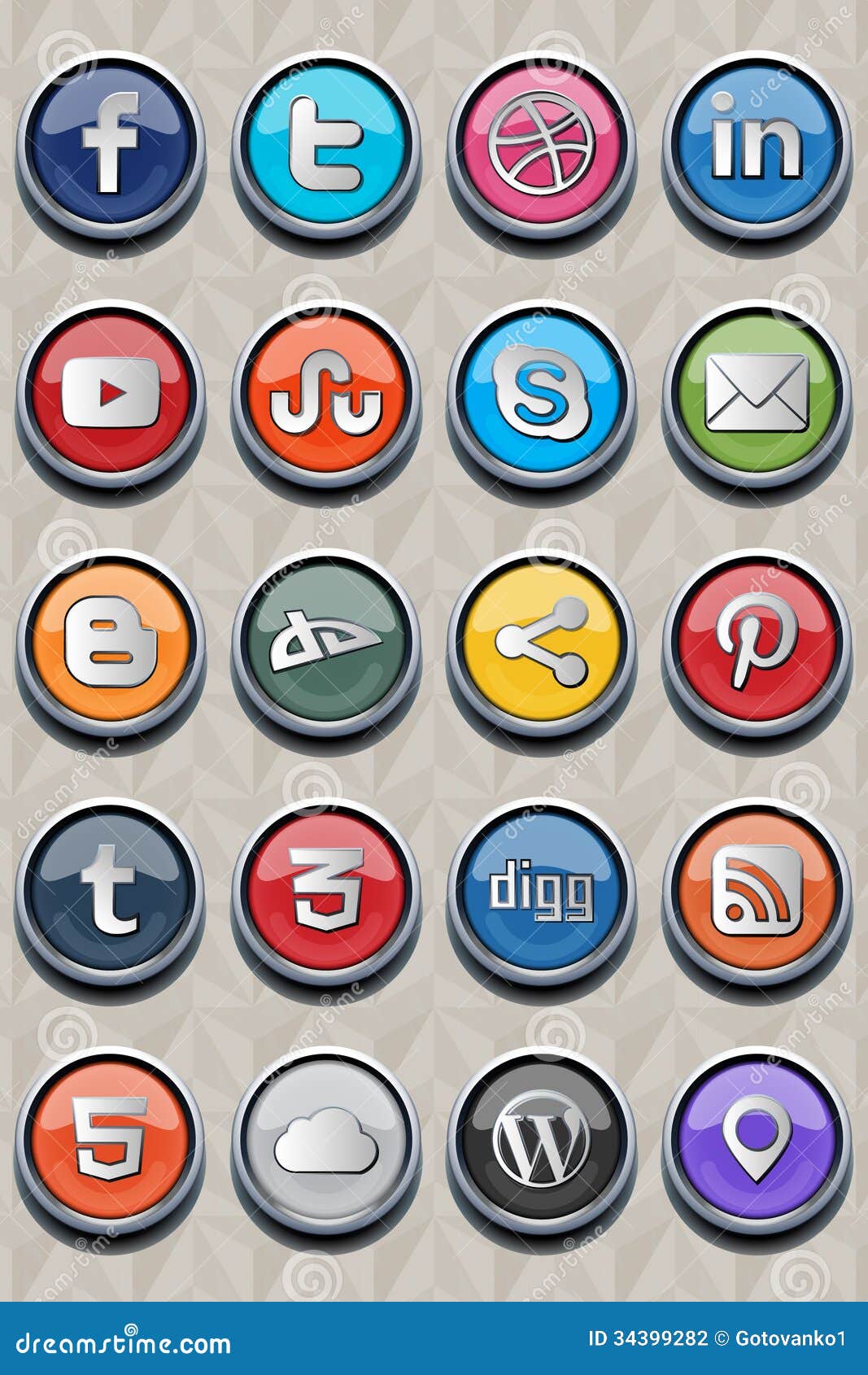 20 Icono Clásico Social V2.0 Fotografía editorial - Ilustración de ...