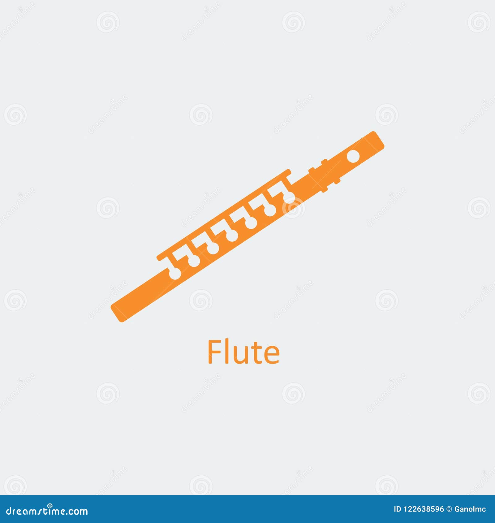 Icono Coloreado De La Flauta Icono Del Vector De La Silueta Ilustración ...