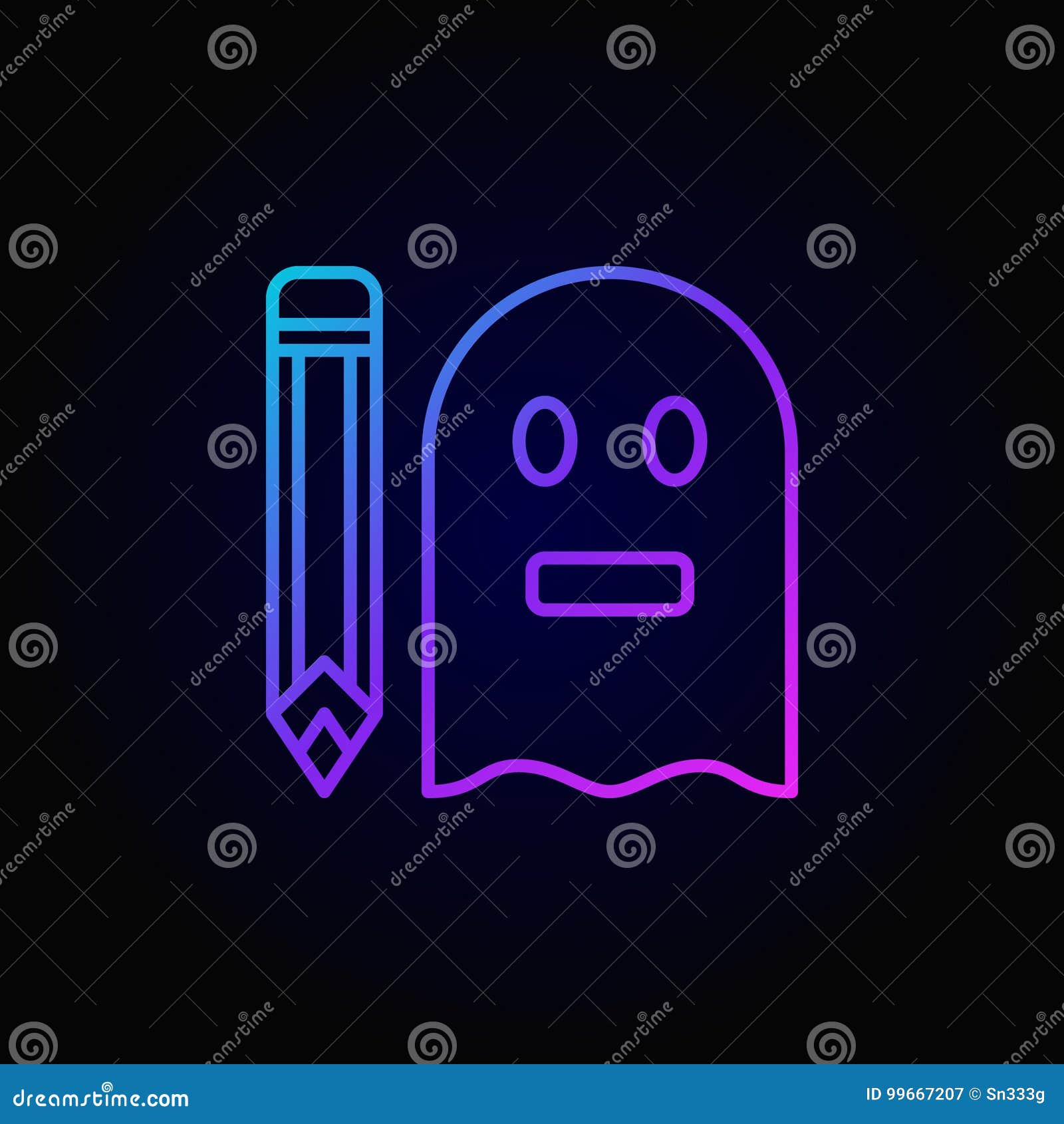 Icono Colorido Del Ghostwriter Ilustración del Vector - Ilustración de ...