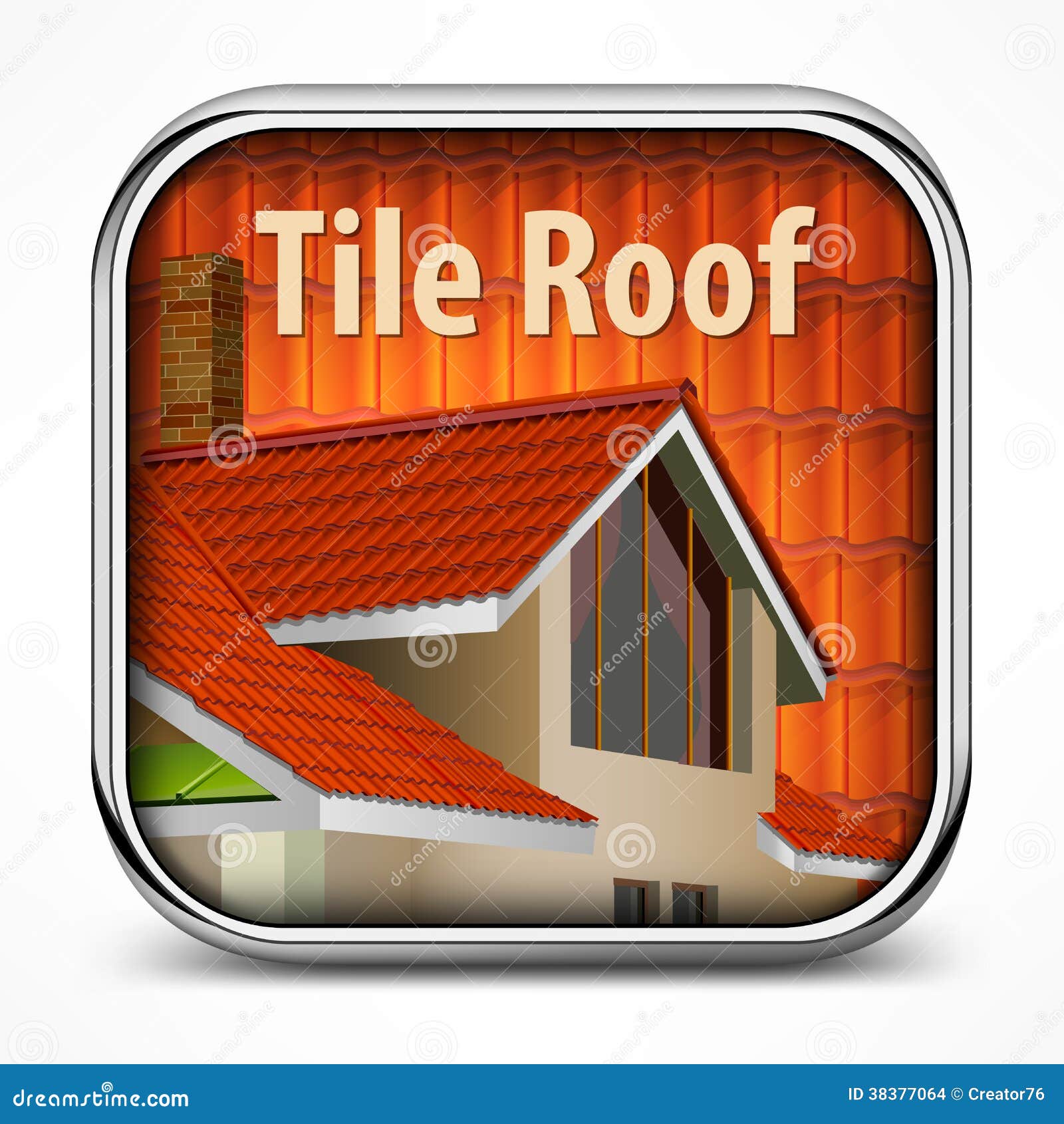 Icono Con El Tejado De Teja Roja Ilustración del Vector - Ilustración ...