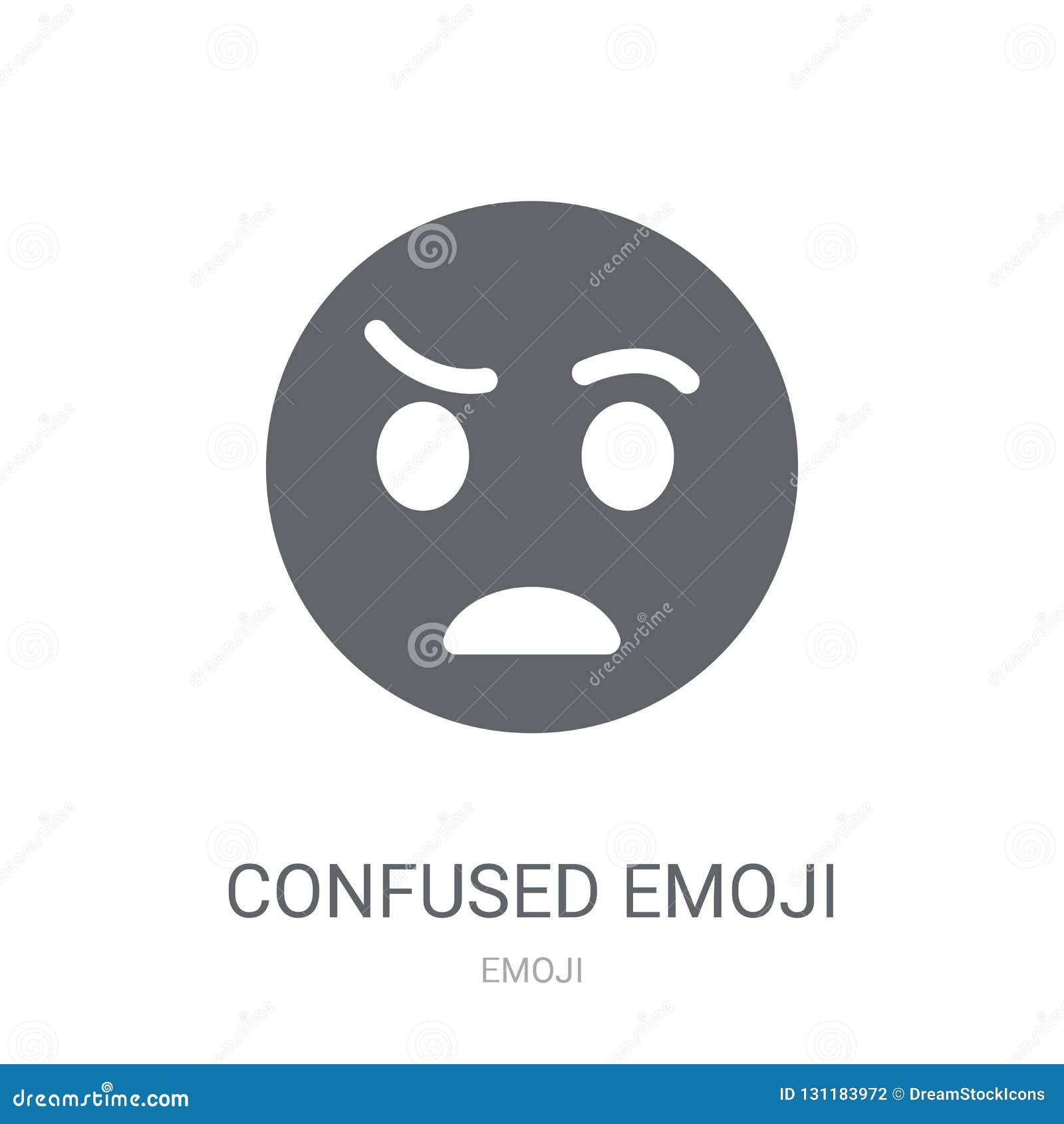 Icono confuso del emoji ilustración del vector. Ilustración de ...