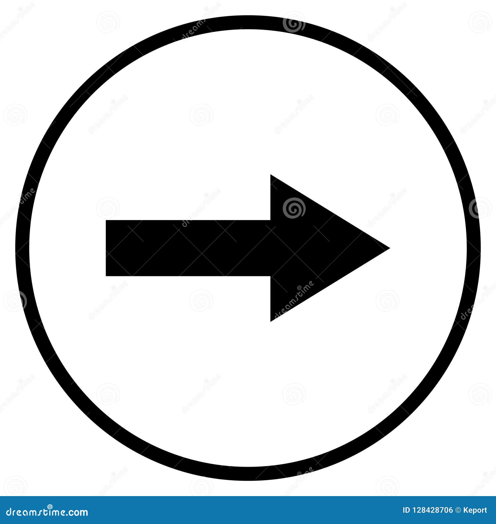 Icono Correcto De La Flecha En Círculo Stock de ilustración ...