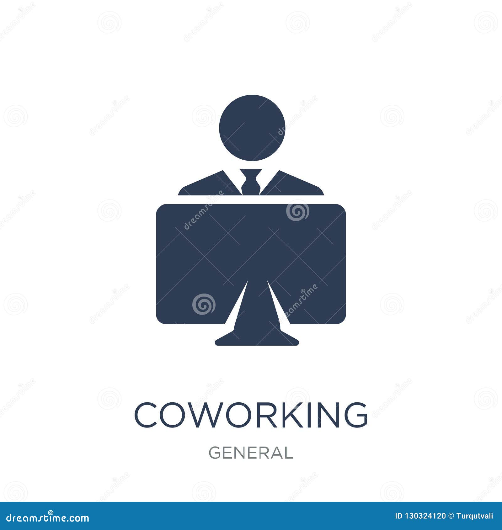 Icono Coworking Icono Coworking Del Vector Plano De Moda En El Backg ...