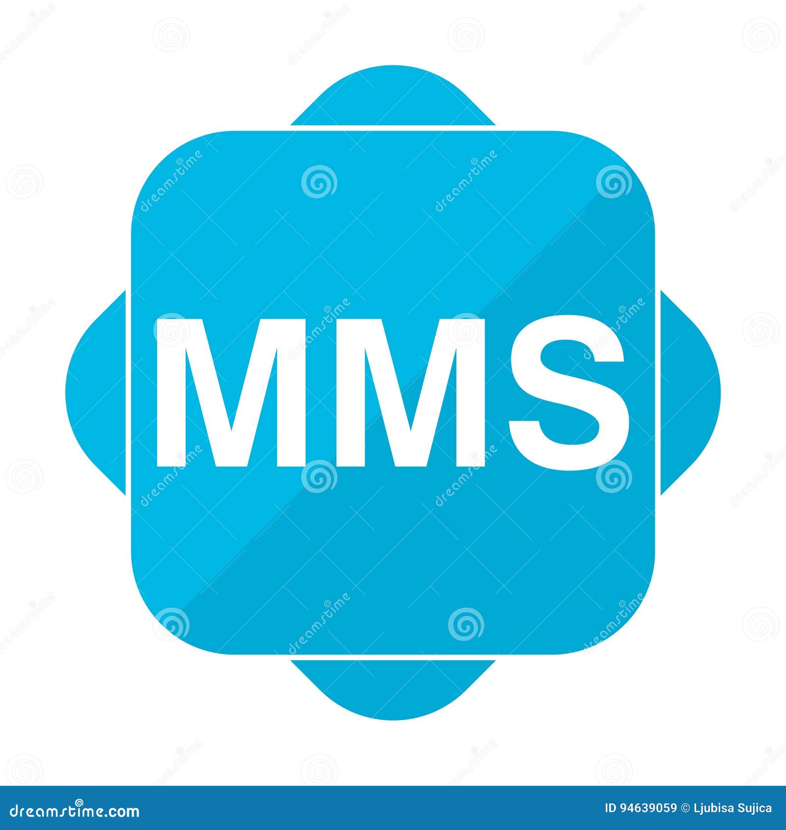 Icono cuadrado azul mms ilustración del vector. Ilustración de icono ...