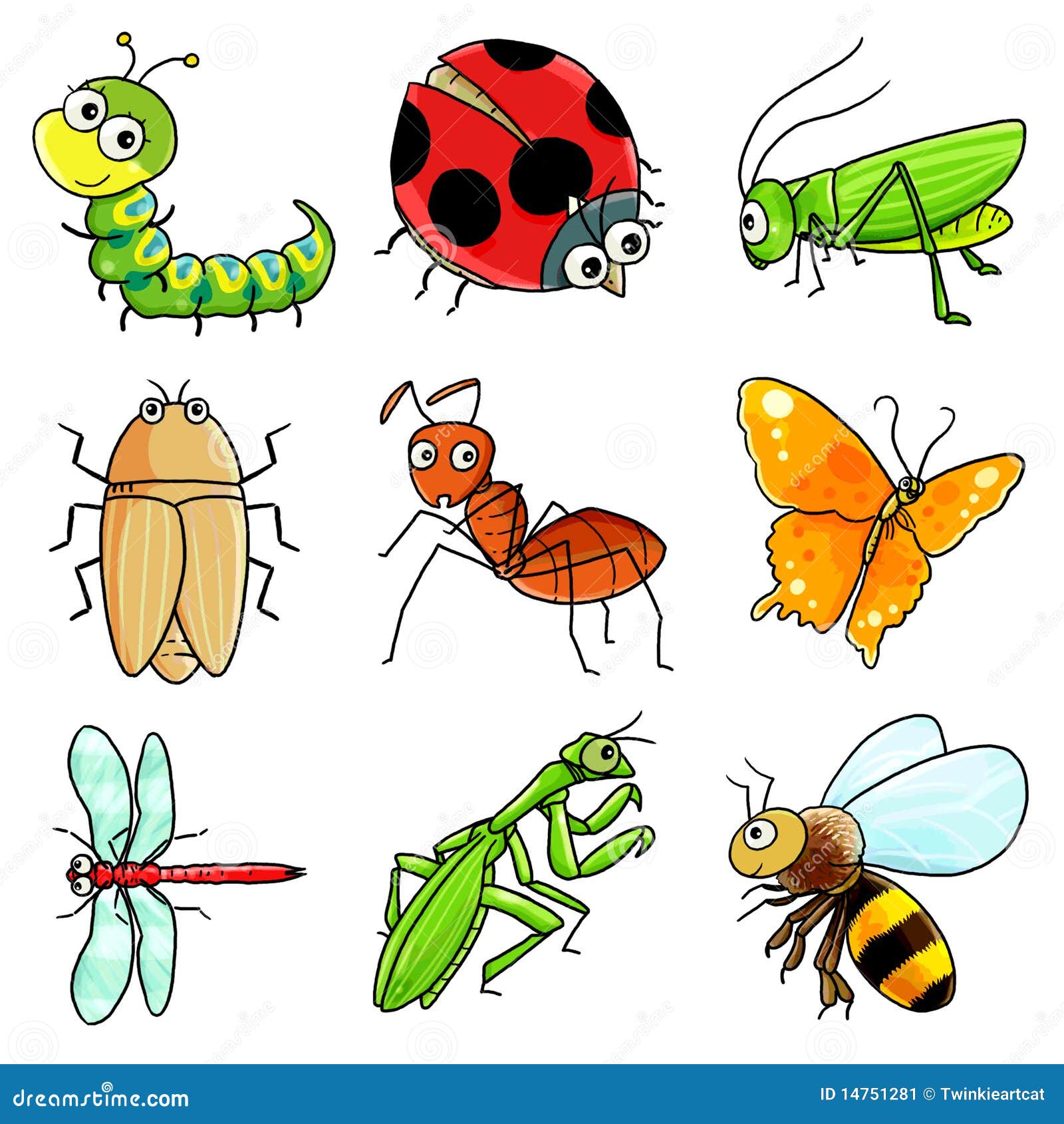 Icono de 9 insectos stock de ilustración. Ilustración de oruga - 14751281