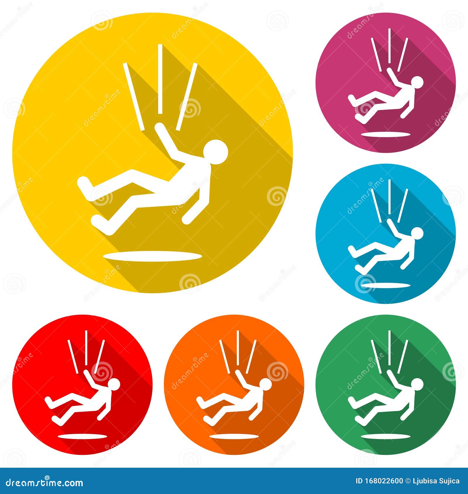 Icono De Accidente De Caída Con Sombra Larga Ilustración del Vector ...