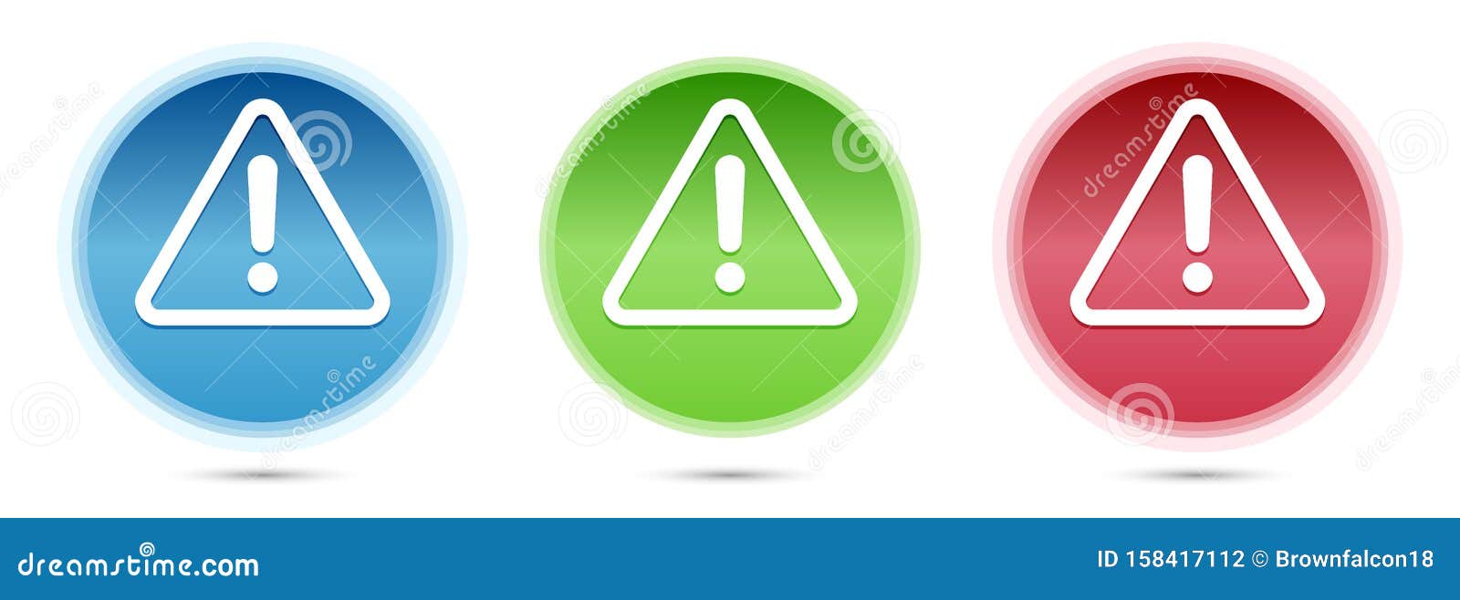 Icono De Alerta Botones Redondeados Conjunto De Botones Ilustración del ...