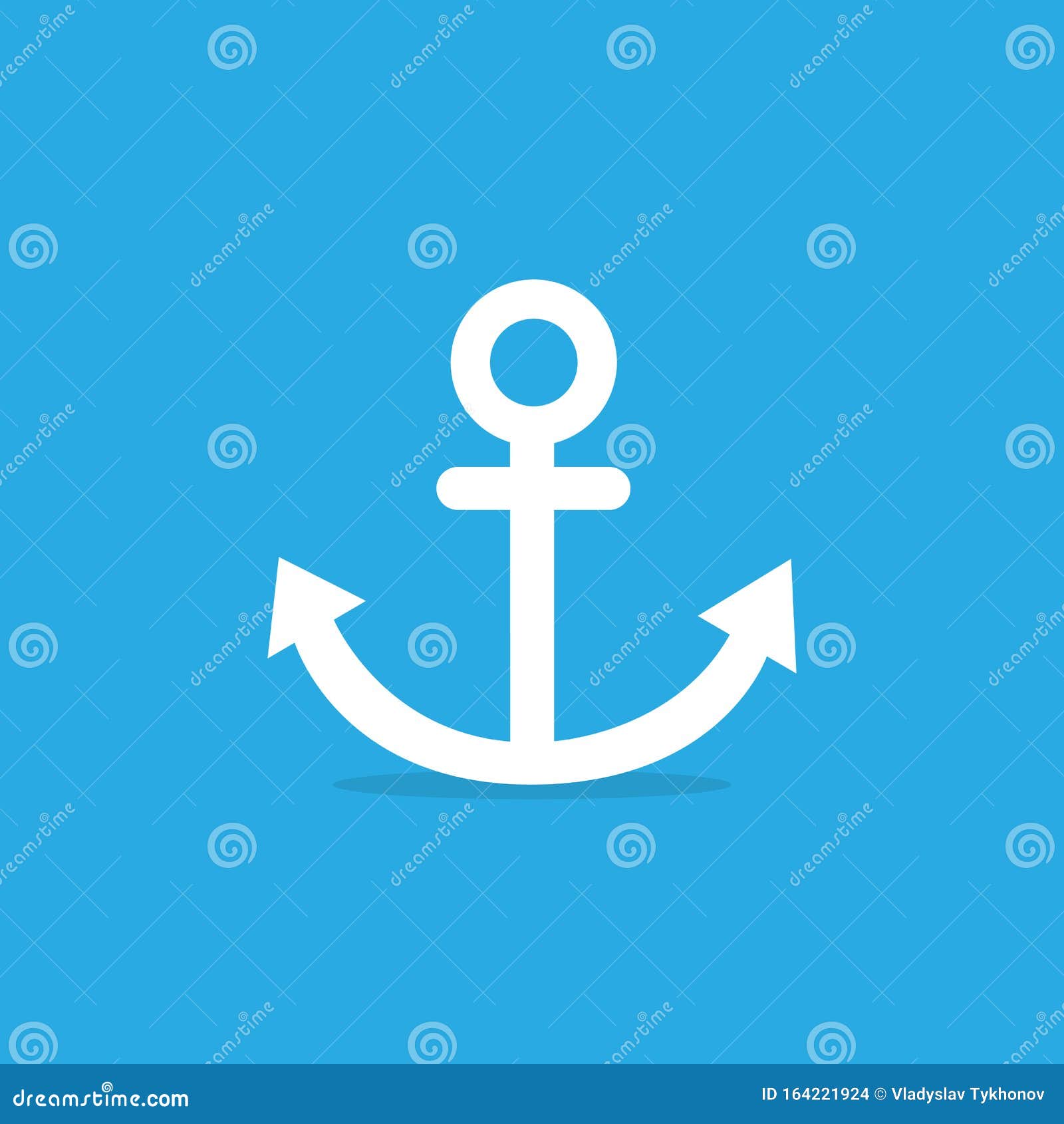 Icono De Ancla Sobre Fondo Azul Vector EPS 10 Ilustración del Vector ...