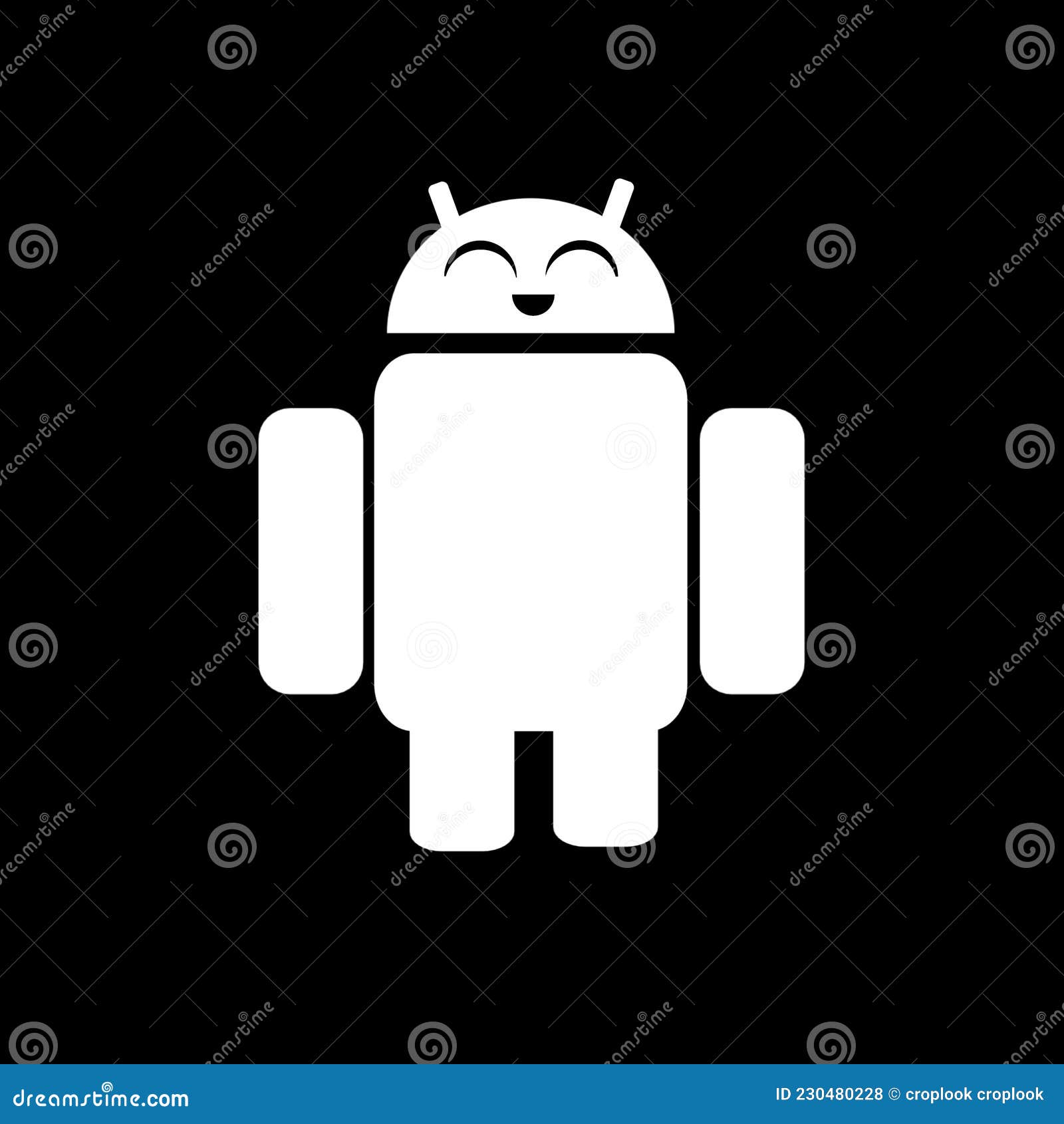 Icono De Androides En Blanco Y Negro Stock de ilustración - Ilustración ...