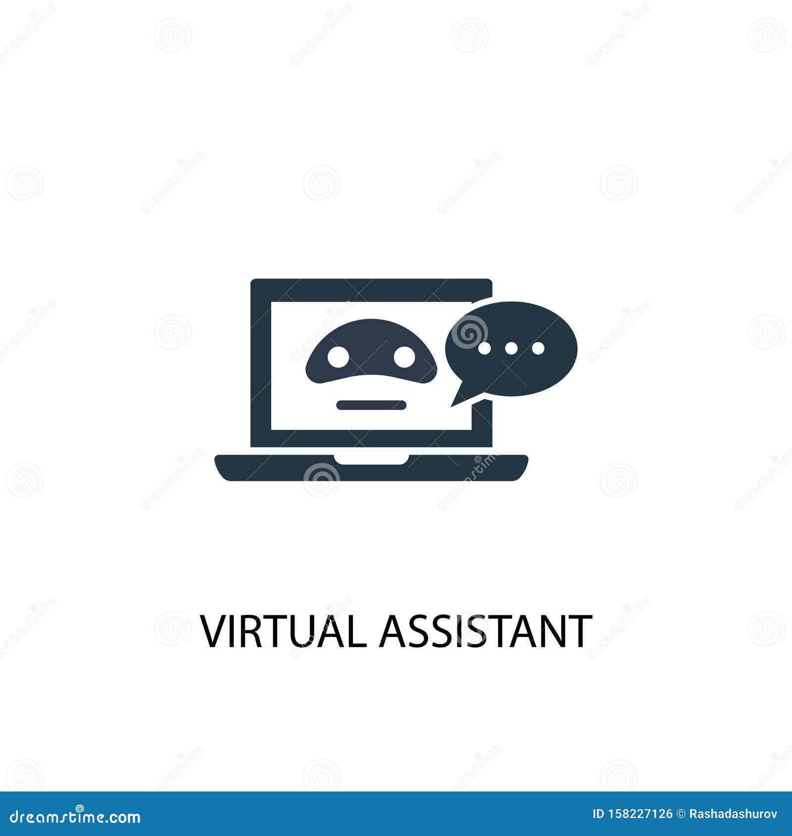 Icono De Asistente Virtual. Elemento Simple Ilustración del Vector ...