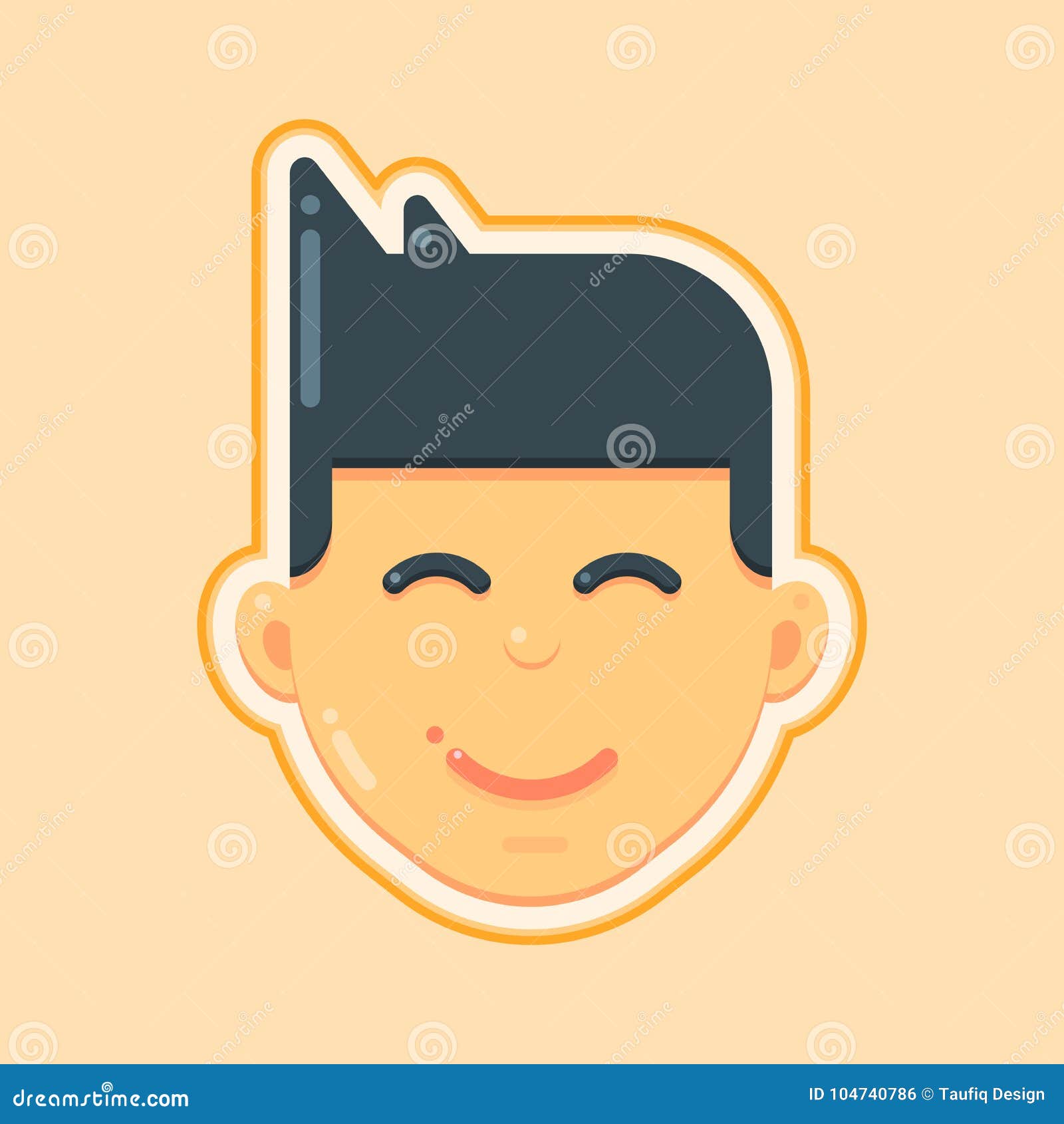 Icono De Avatar De Smiley Face Man Vector Illustration Ilustración del ...