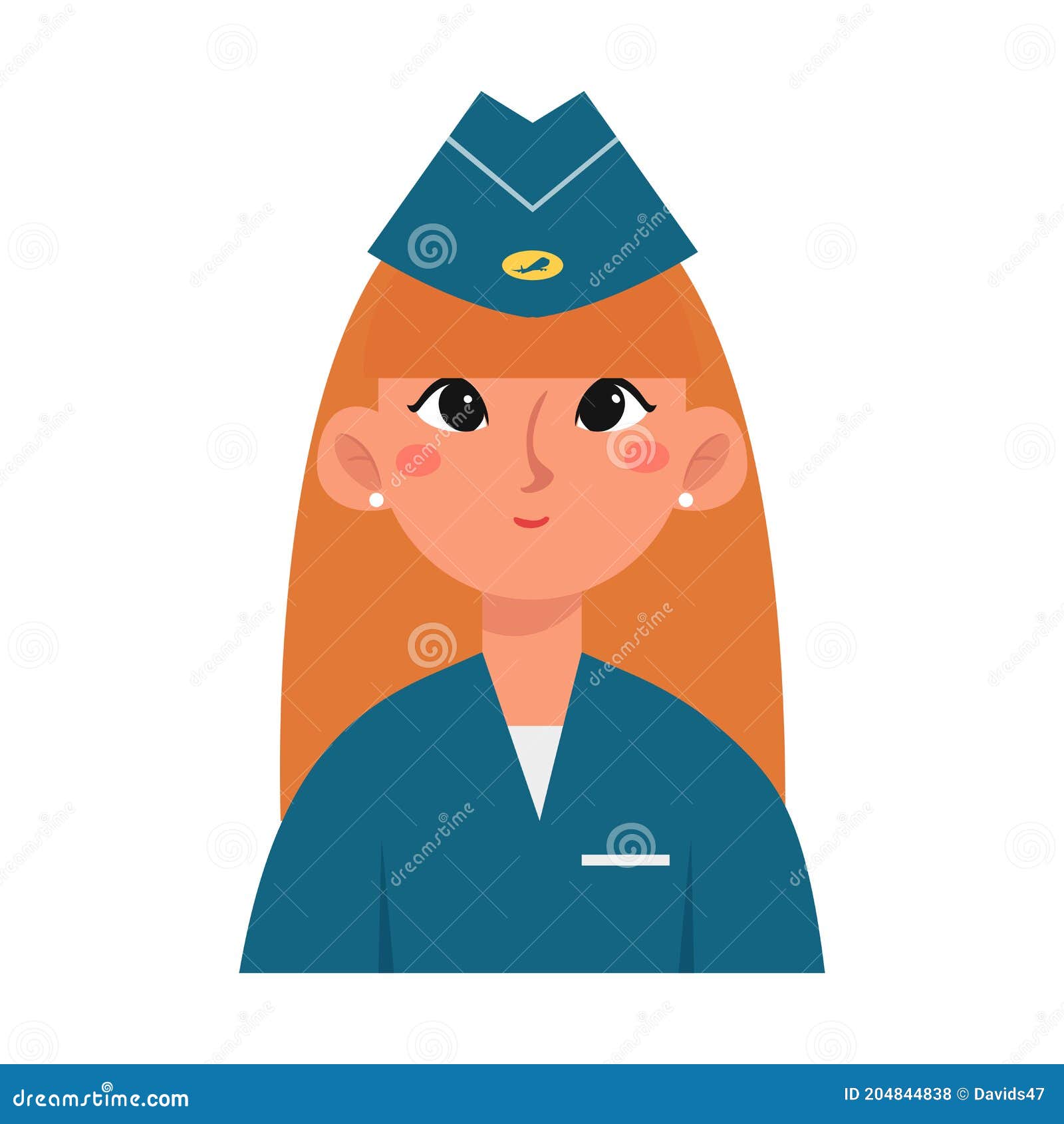 Icono de azafata aislada ilustración del vector. Ilustración de ...