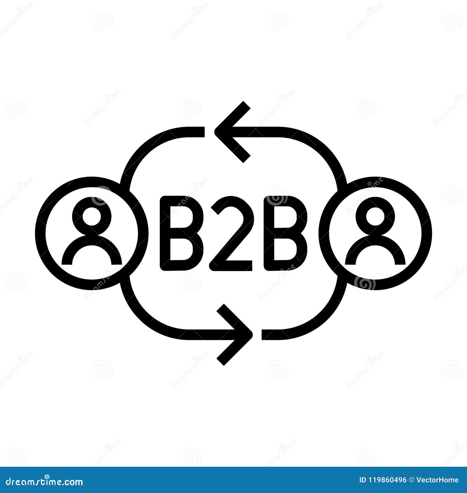 Icono De B2B, Ejemplo Del Vector Ilustración del Vector - Ilustración ...