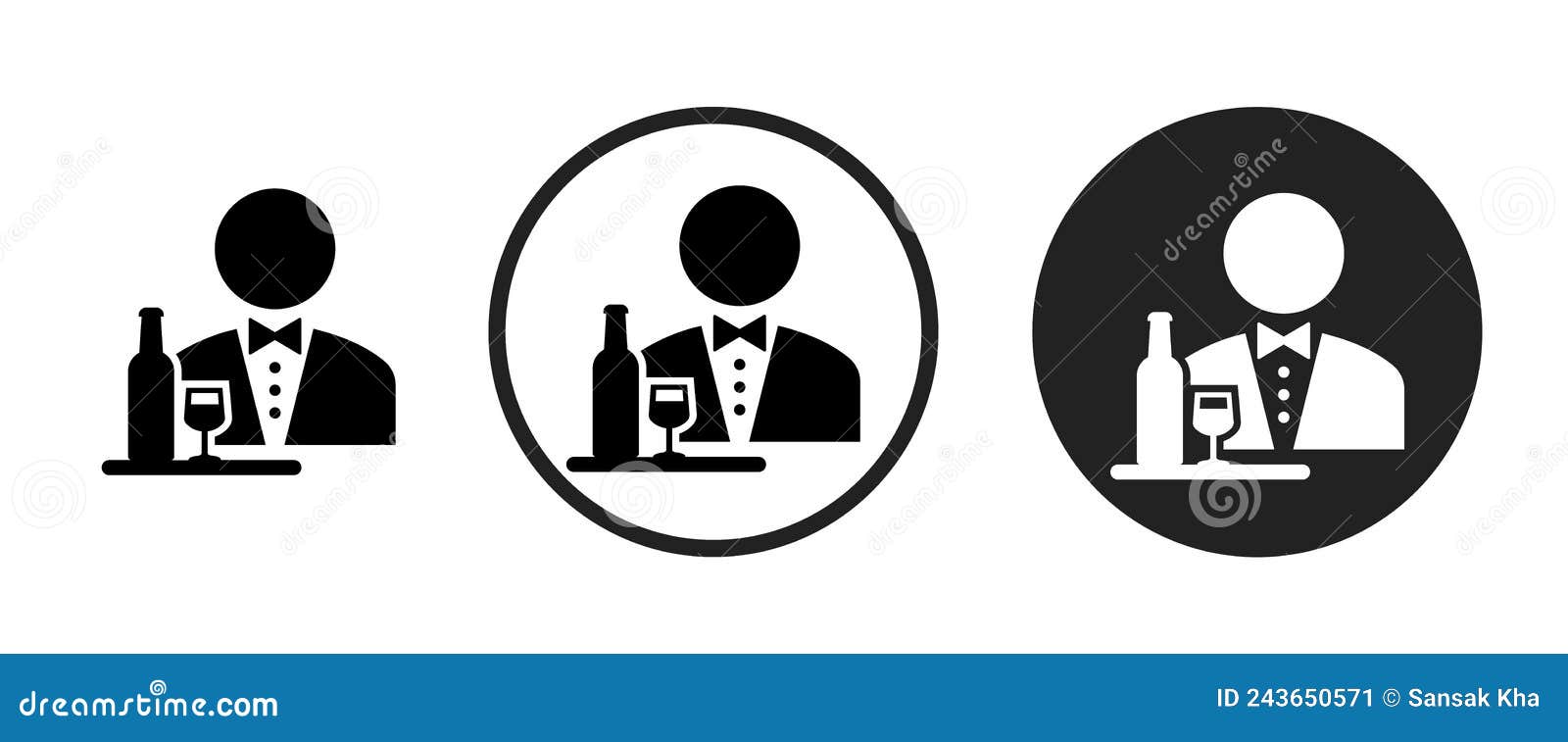 Icono De Barman . Conjunto De Iconos Web Stock de ilustración ...