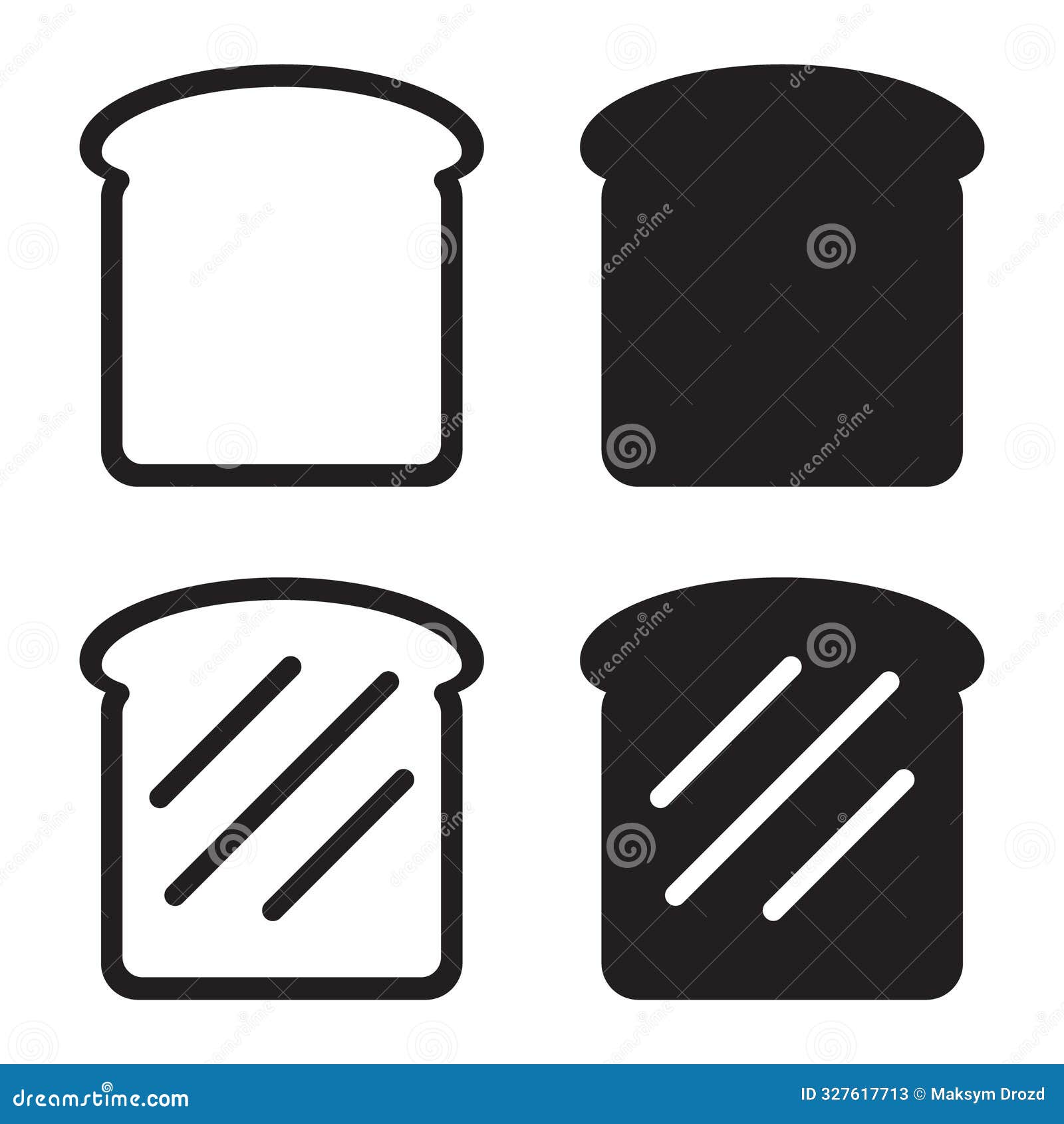 Icono de barras de pan. ilustración del vector. Ilustración de desayuno ...