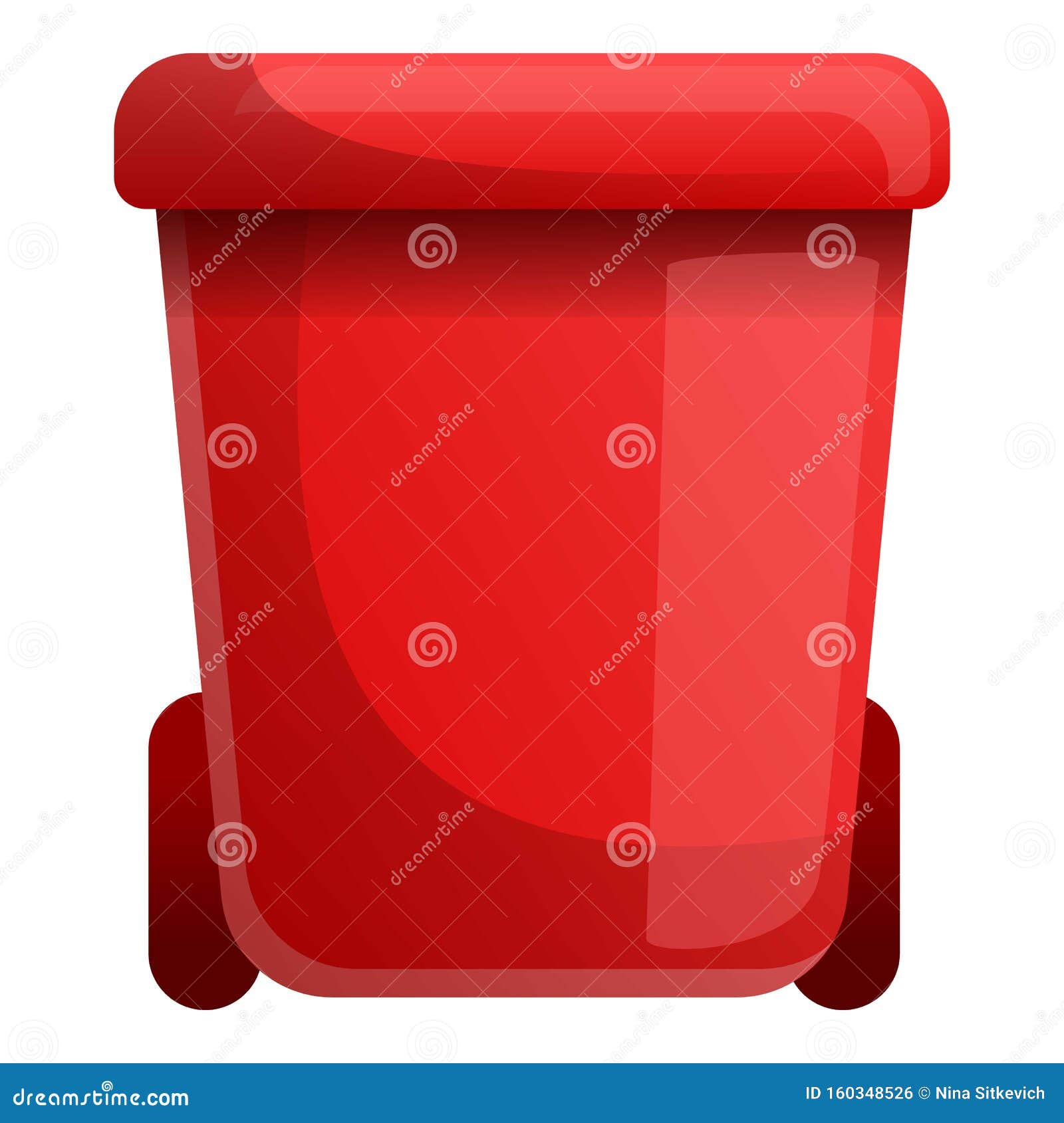 Icono De Basurero Rojo, Estilo Caricatura Ilustración del Vector ...