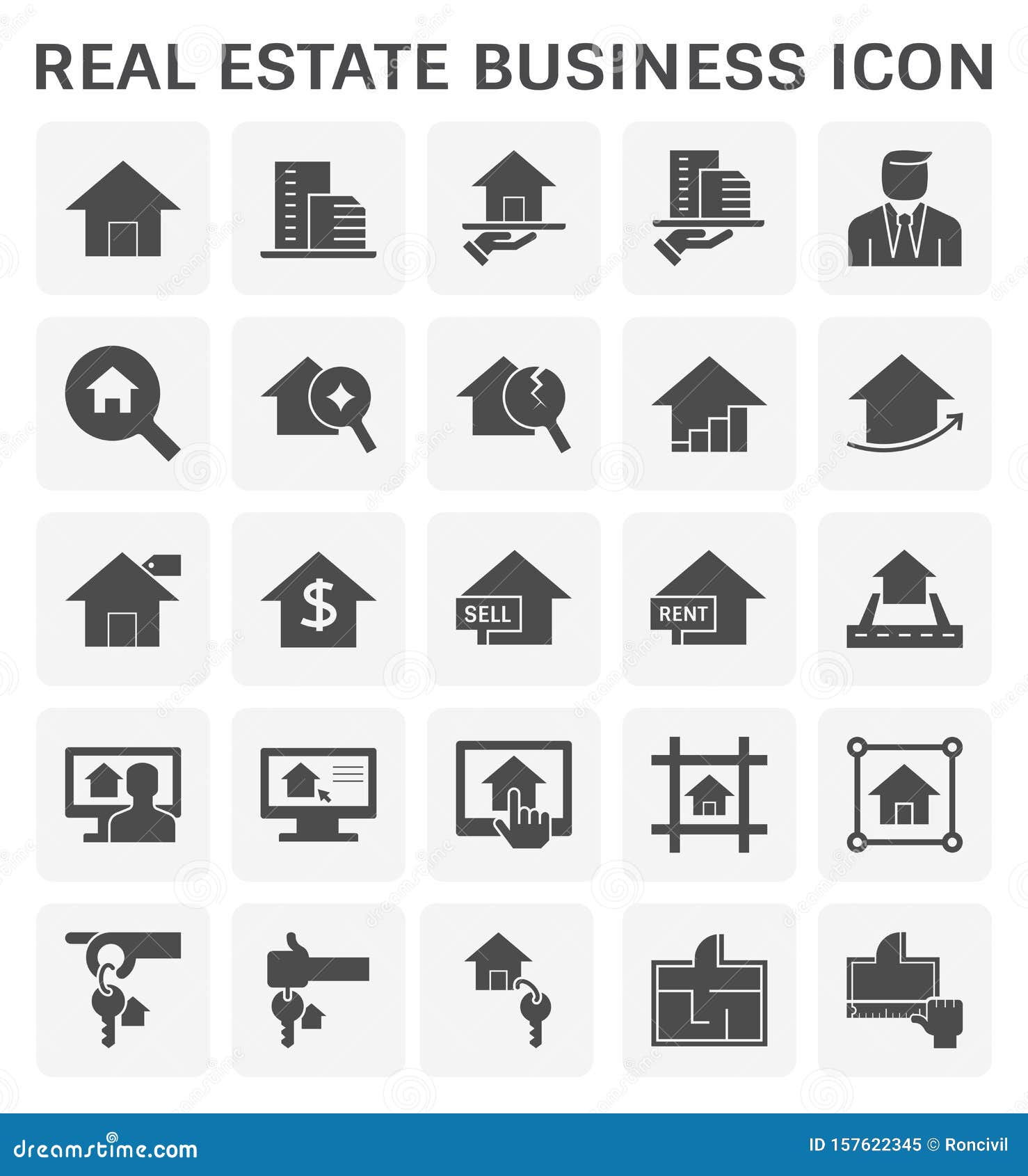 Icono de bienes inmuebles ilustración del vector. Ilustración de ...