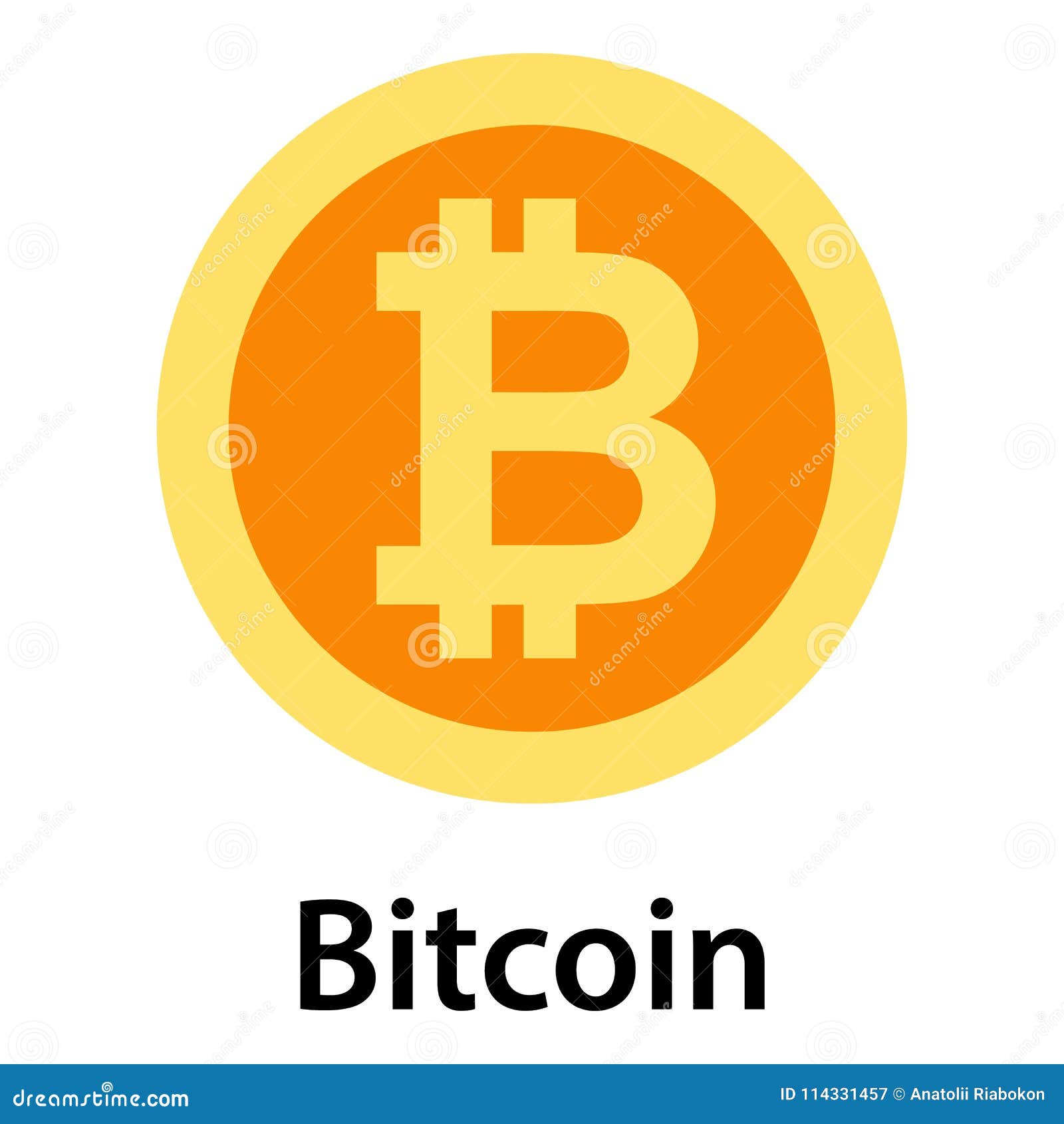 Icono De Bitcoin, Estilo Plano Ilustración del Vector - Ilustración de ...