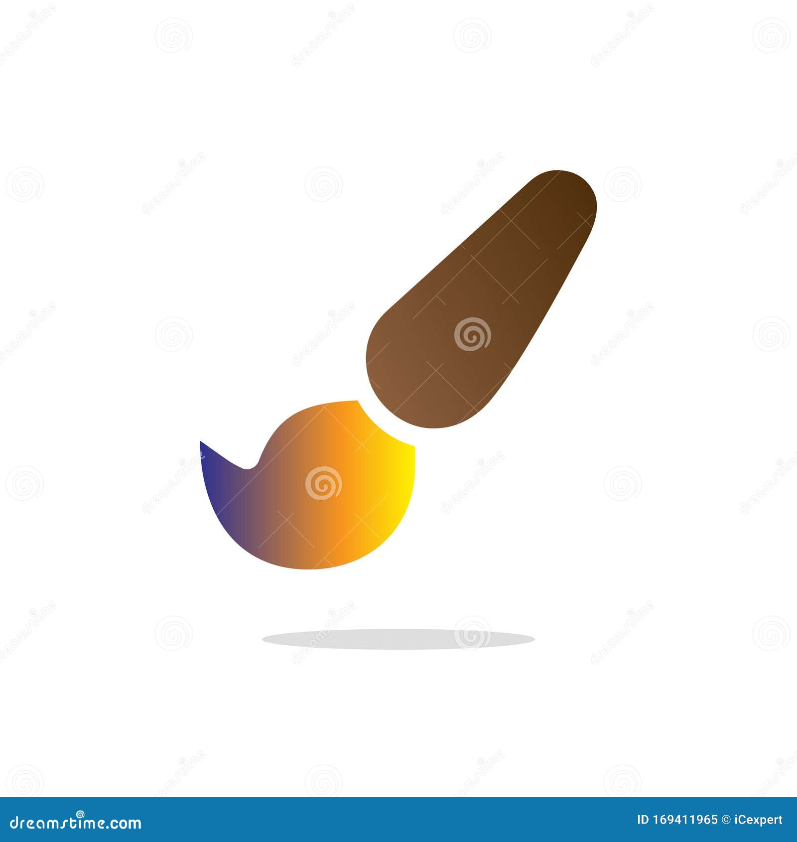 Icono de brocha de color ilustración del vector. Ilustración de azul ...