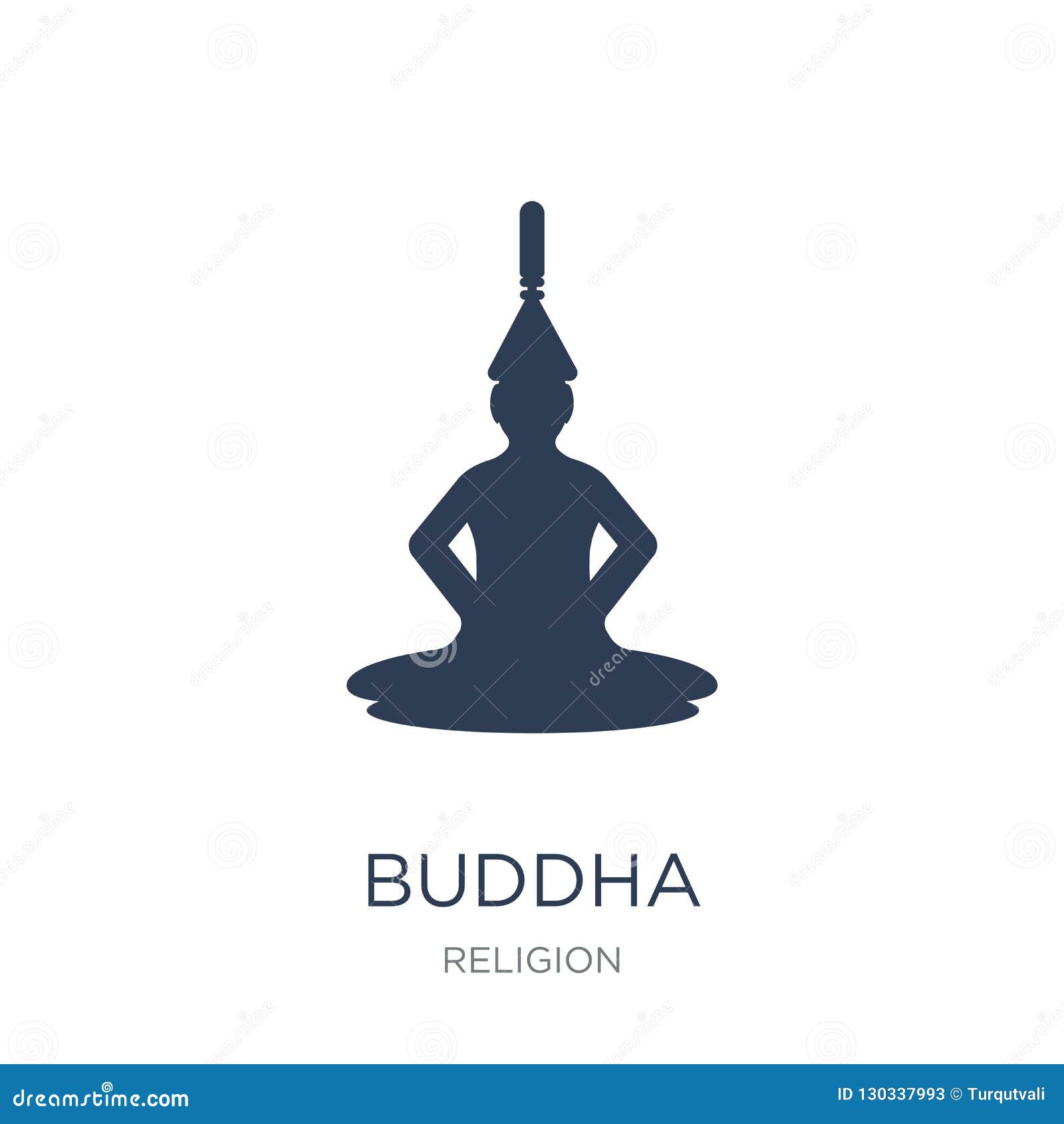 Icono de Buda ilustración del vector. Ilustración de loto - 130337993