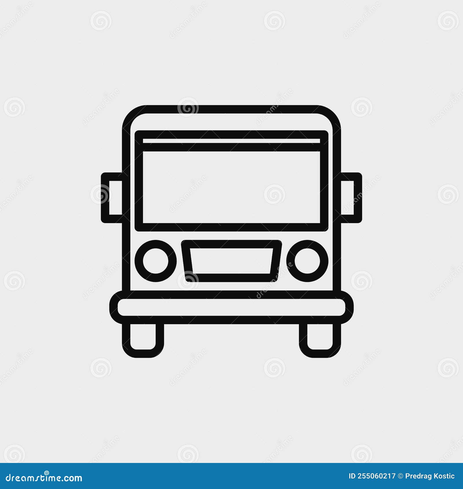 Icono de bus. stock de ilustración. Ilustración de texto - 255060217
