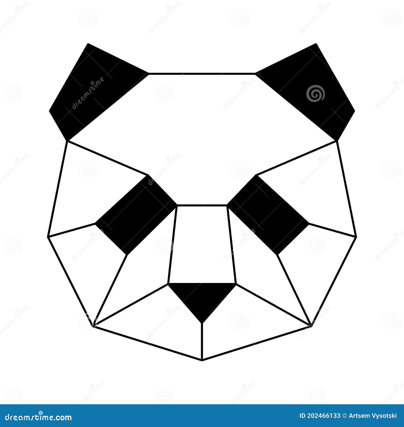 Icono De Cabeza De Panda. Estilo Triangular Abstracto. Contorno Para ... Icono De Cabeza De Panda. Estilo Triangular Abstracto. Contorno Para ...